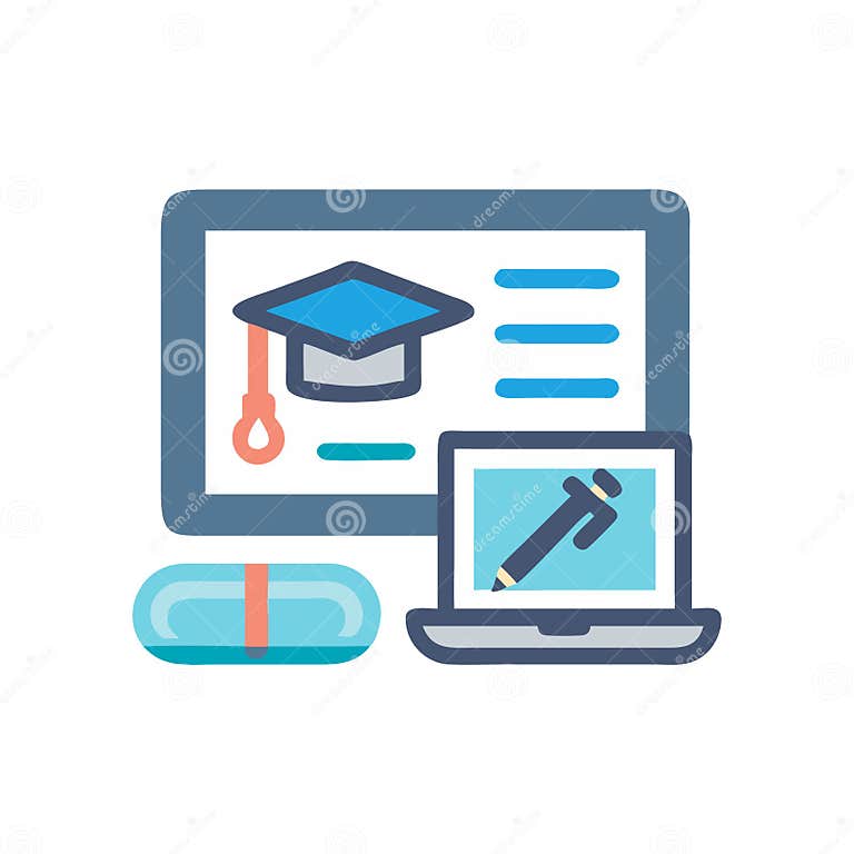 E-Learning Tools Icon stock vector. Illustration of collection - 351935571