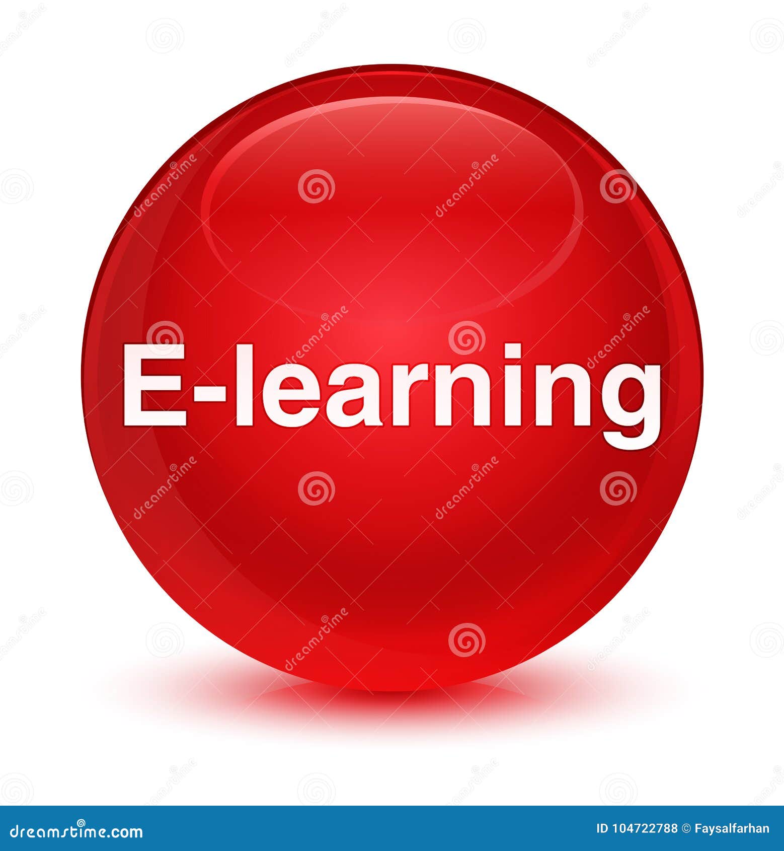 E-learning Training Glassy Red Round Button Stock Illustration ...