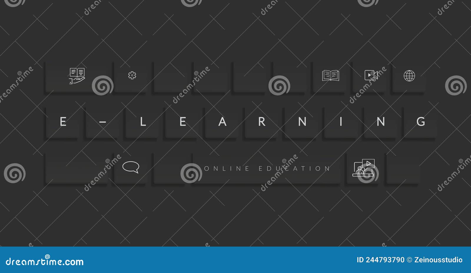 E-learning Vector Concept Design. Elearning Text In Key Board Element ...