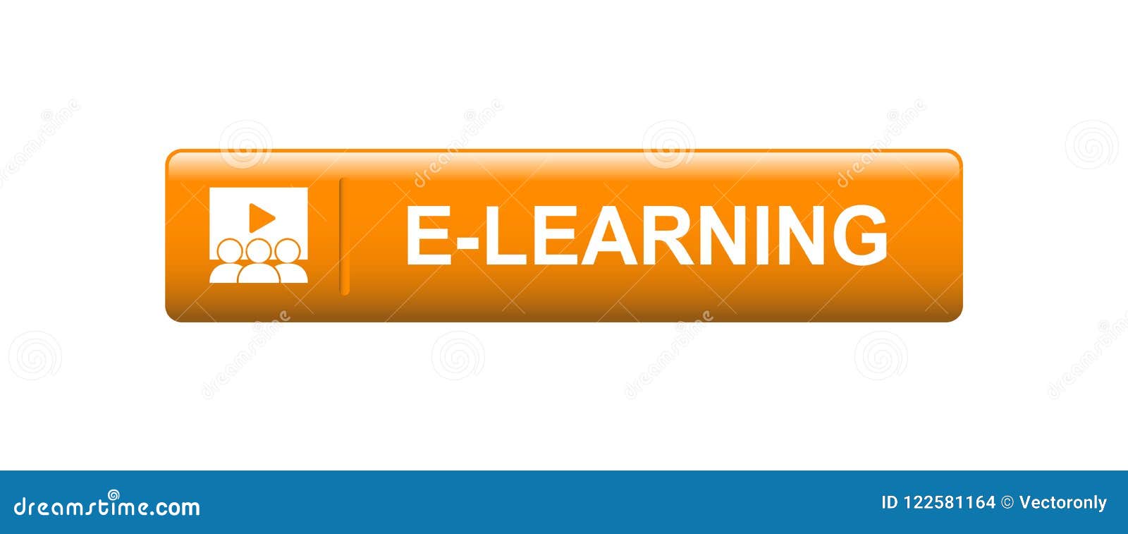 E learning button stock illustration. Illustration of icons - 122581164