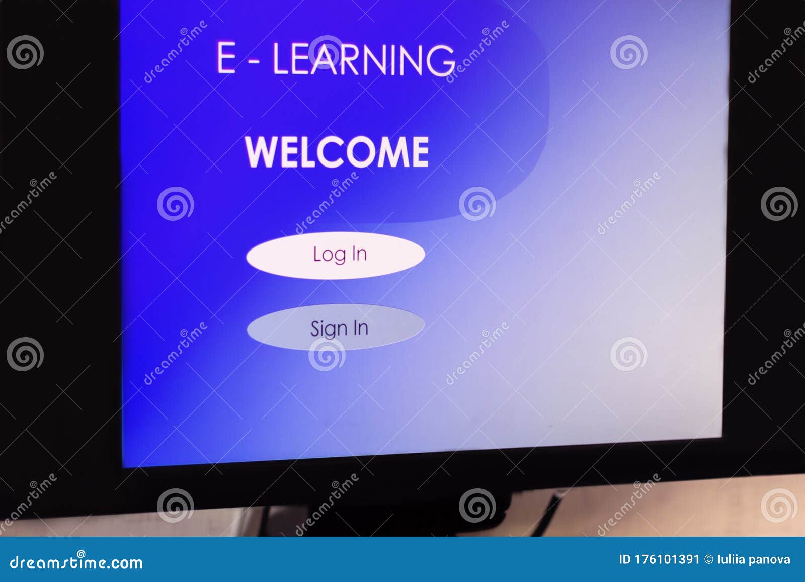 E-learning Word on Pc Screen. Online Education Concept, Distance ...