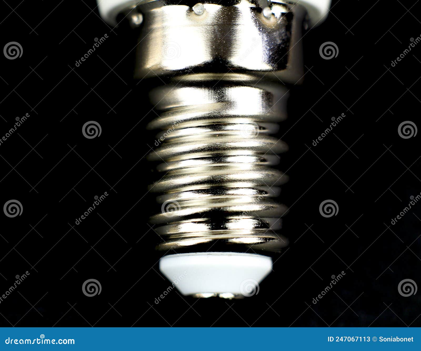E14 Led Bulb Base on Black Background Stock Image - Image of money ...