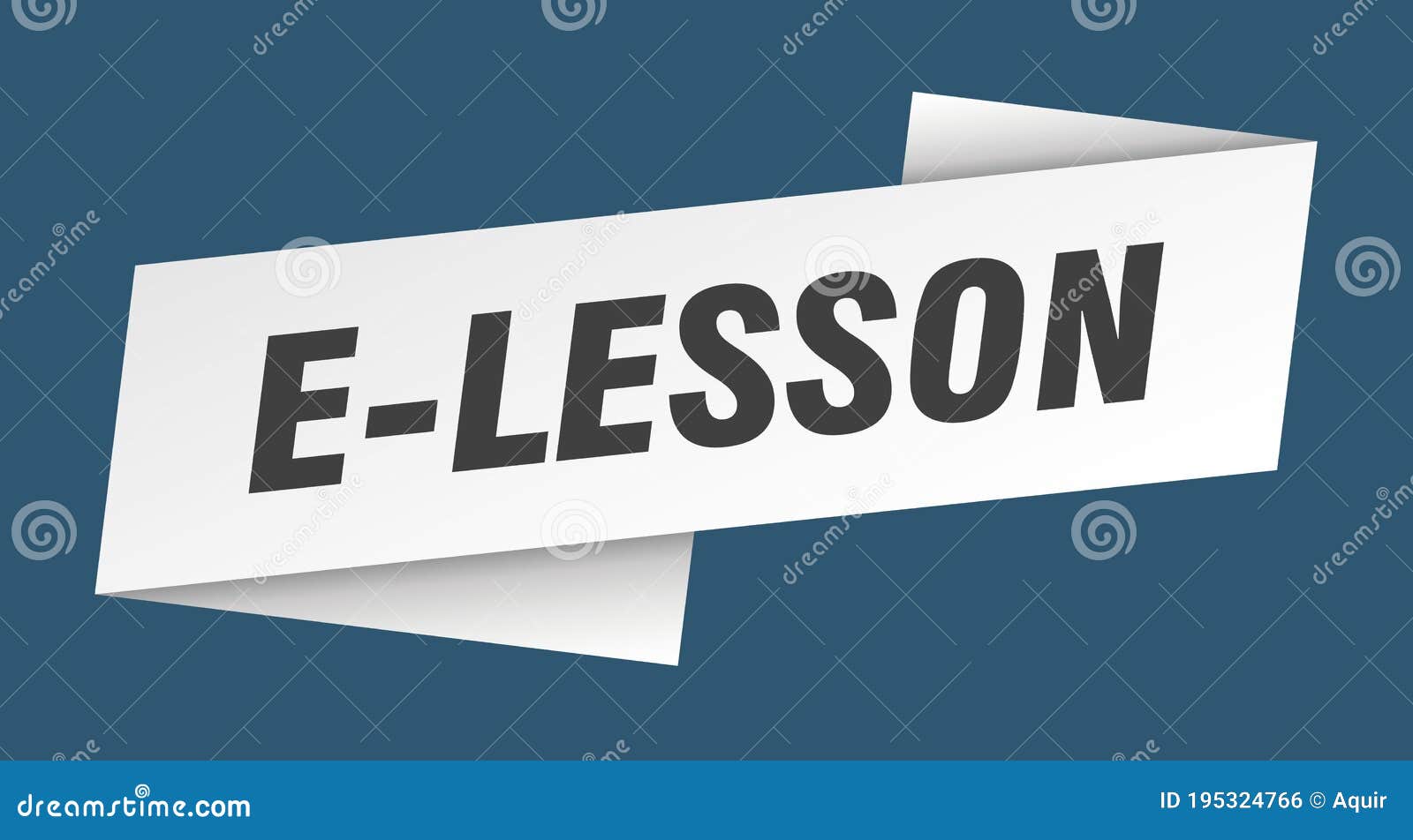 E-lesson Banner Template. Ribbon Label Sign. Sticker Stock Vector ...