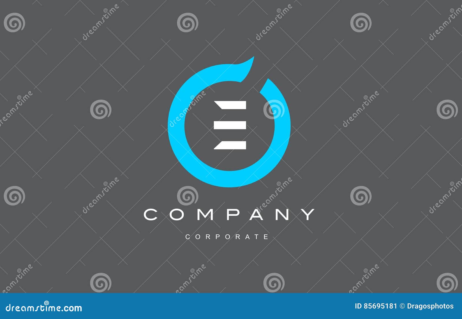E Letter Alphabet Blue Circle Logo Vector Design Stock Vector ...