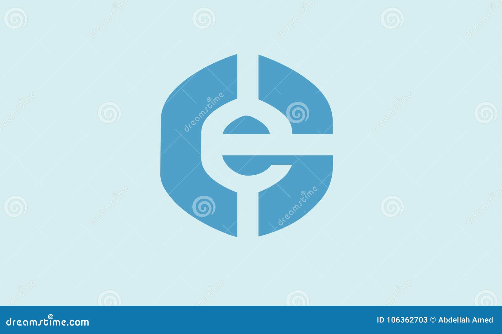 E Letter E Blue Creative Logo Symbol Design Illustration Stock Vector ...