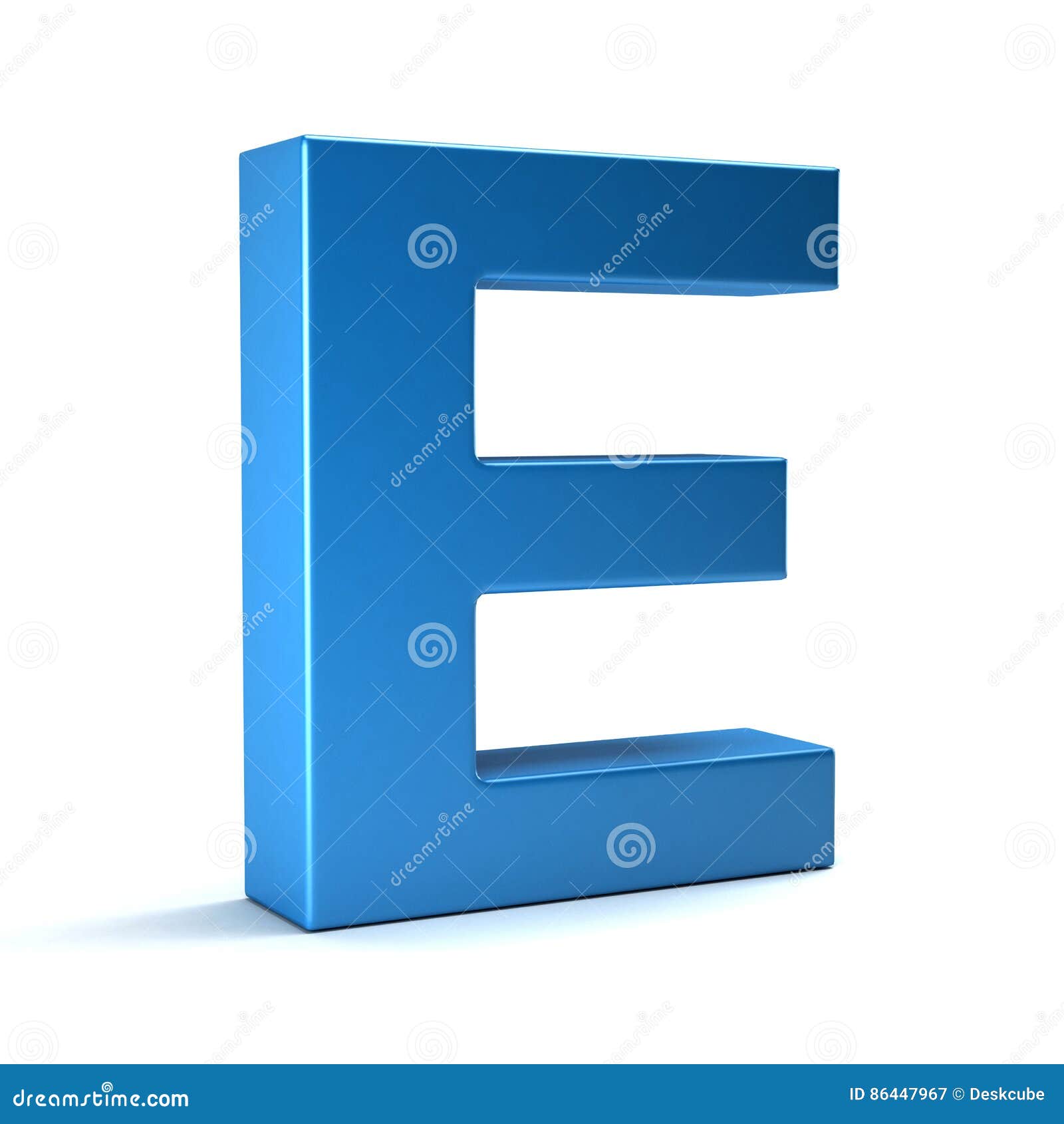 E Letter in Blue. 3D Render Stock Illustration - Illustration of card ...