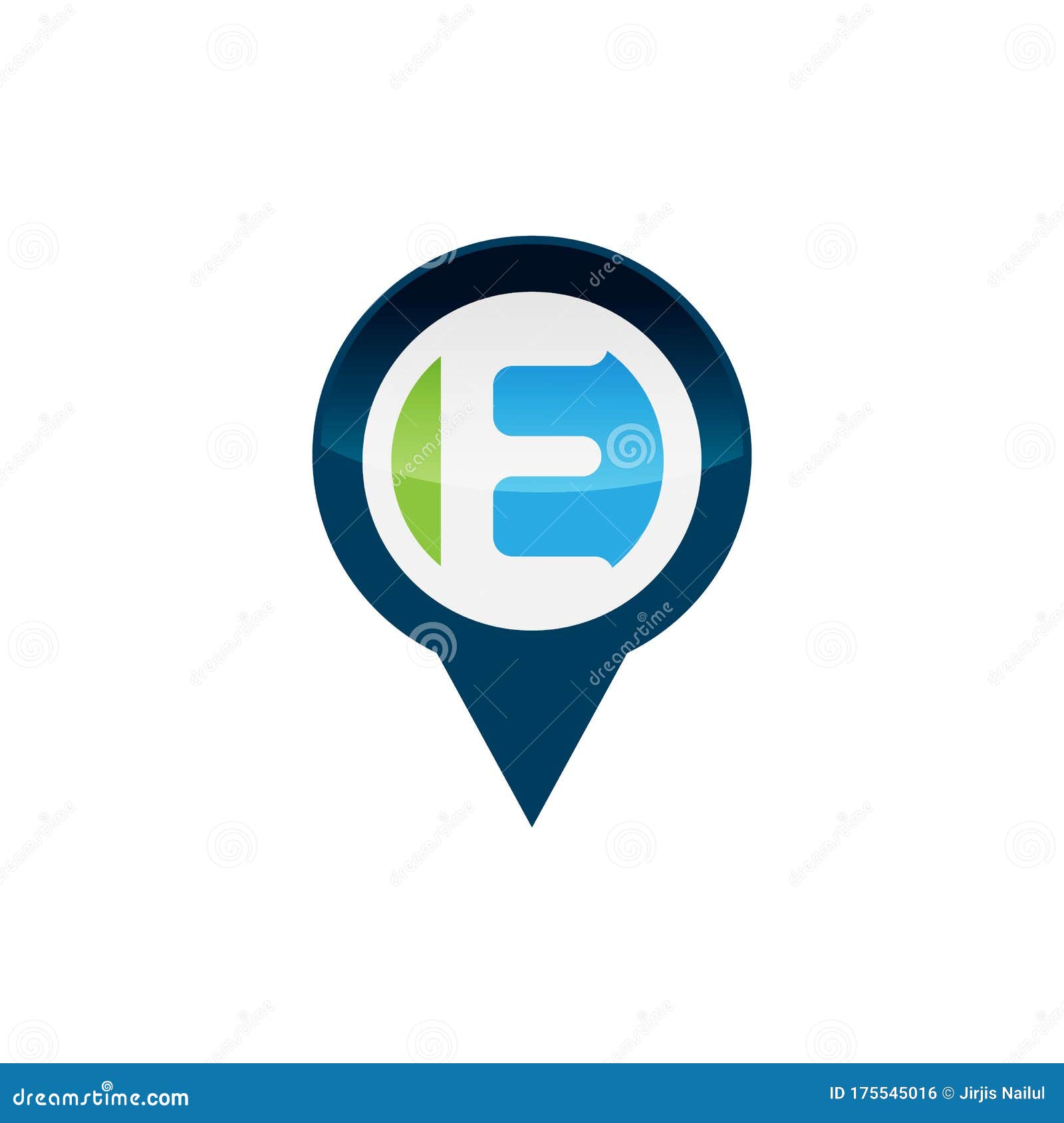 E letter GPS pointer logo stock vector. Illustration of brand - 175545016