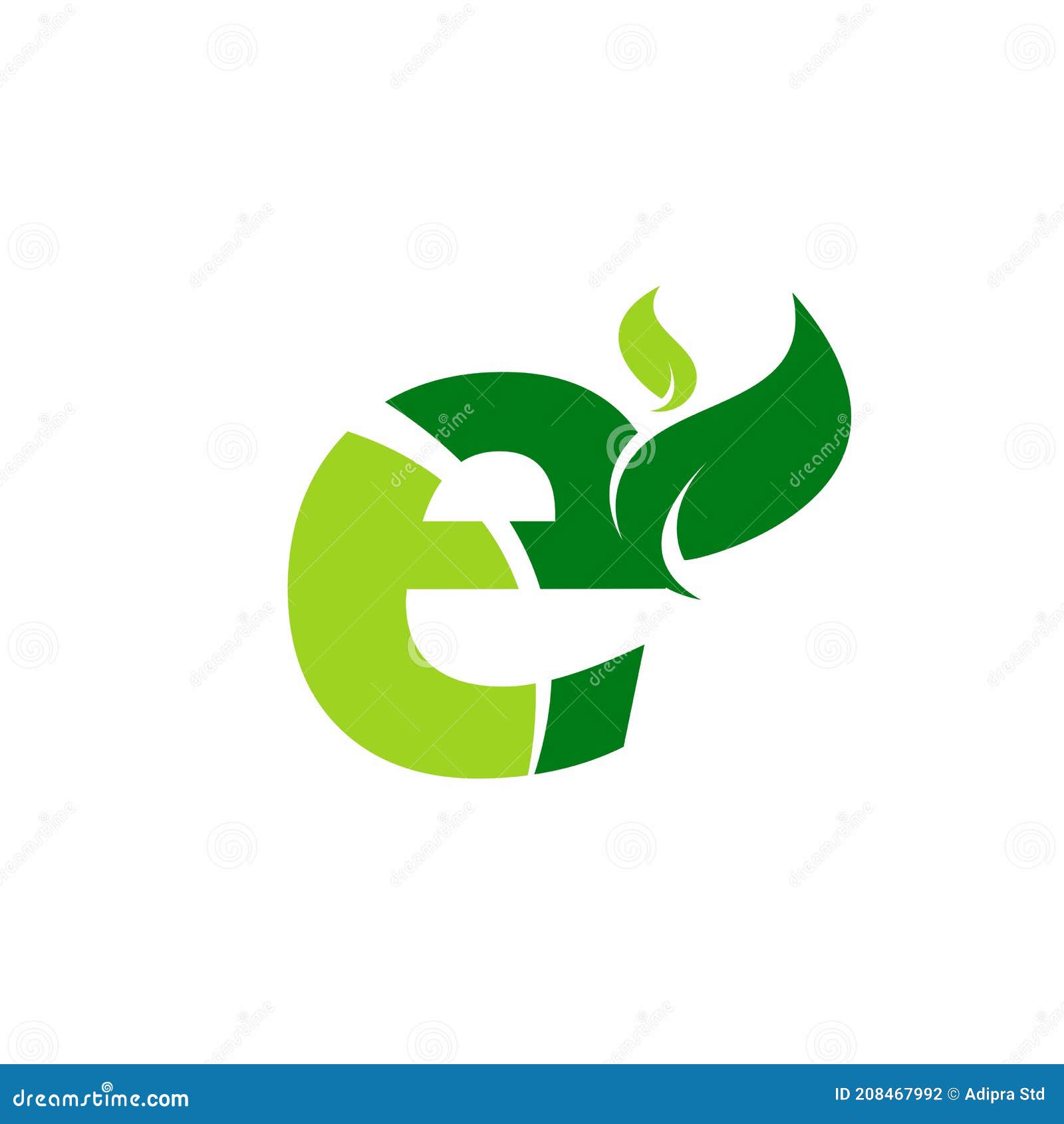 E Letter with Green Leaf Logo Stock Vector - Illustration of background ...