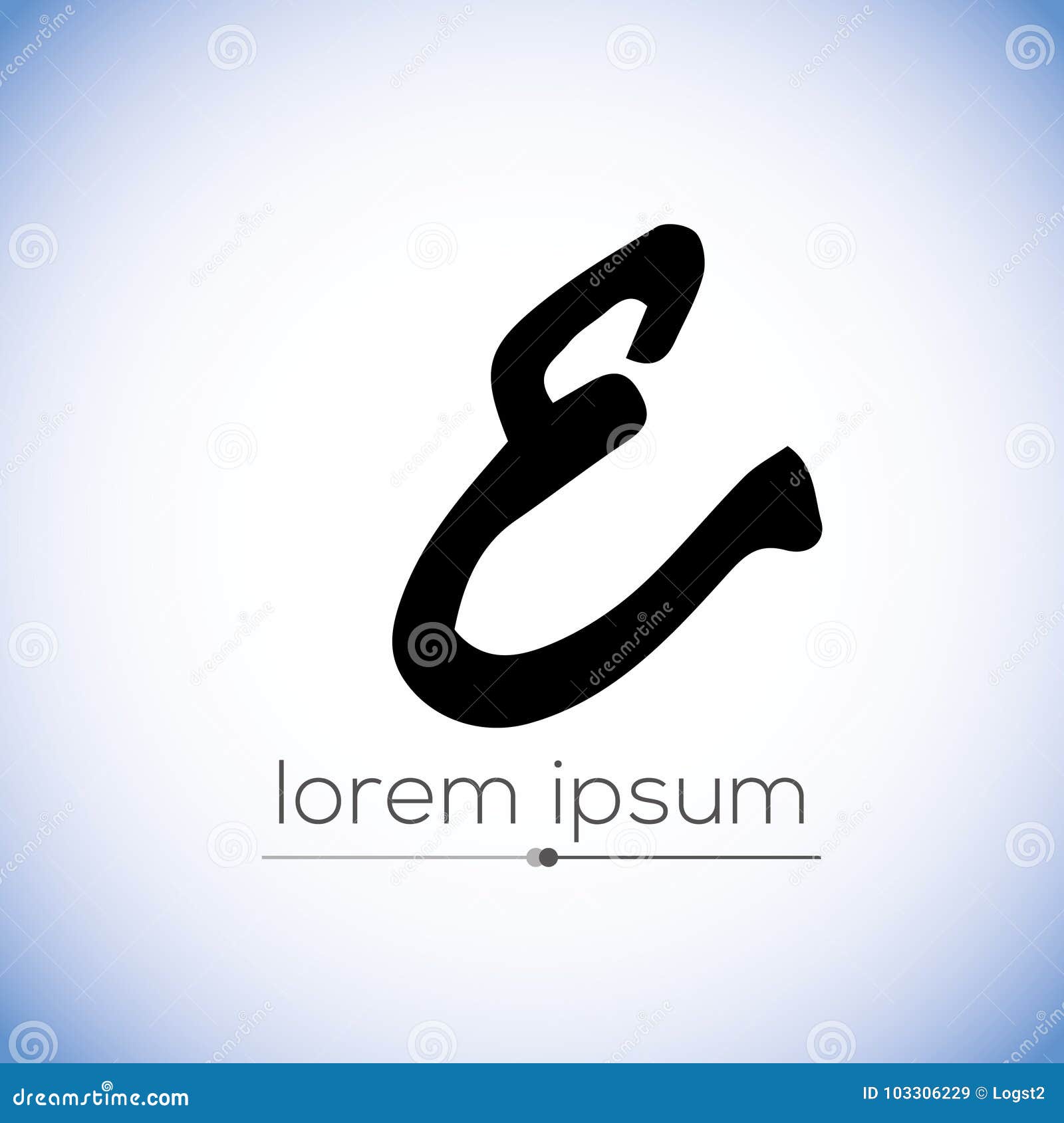 E Letter Hand Drawn Calligraphic Vector Logo Stock Vector ...