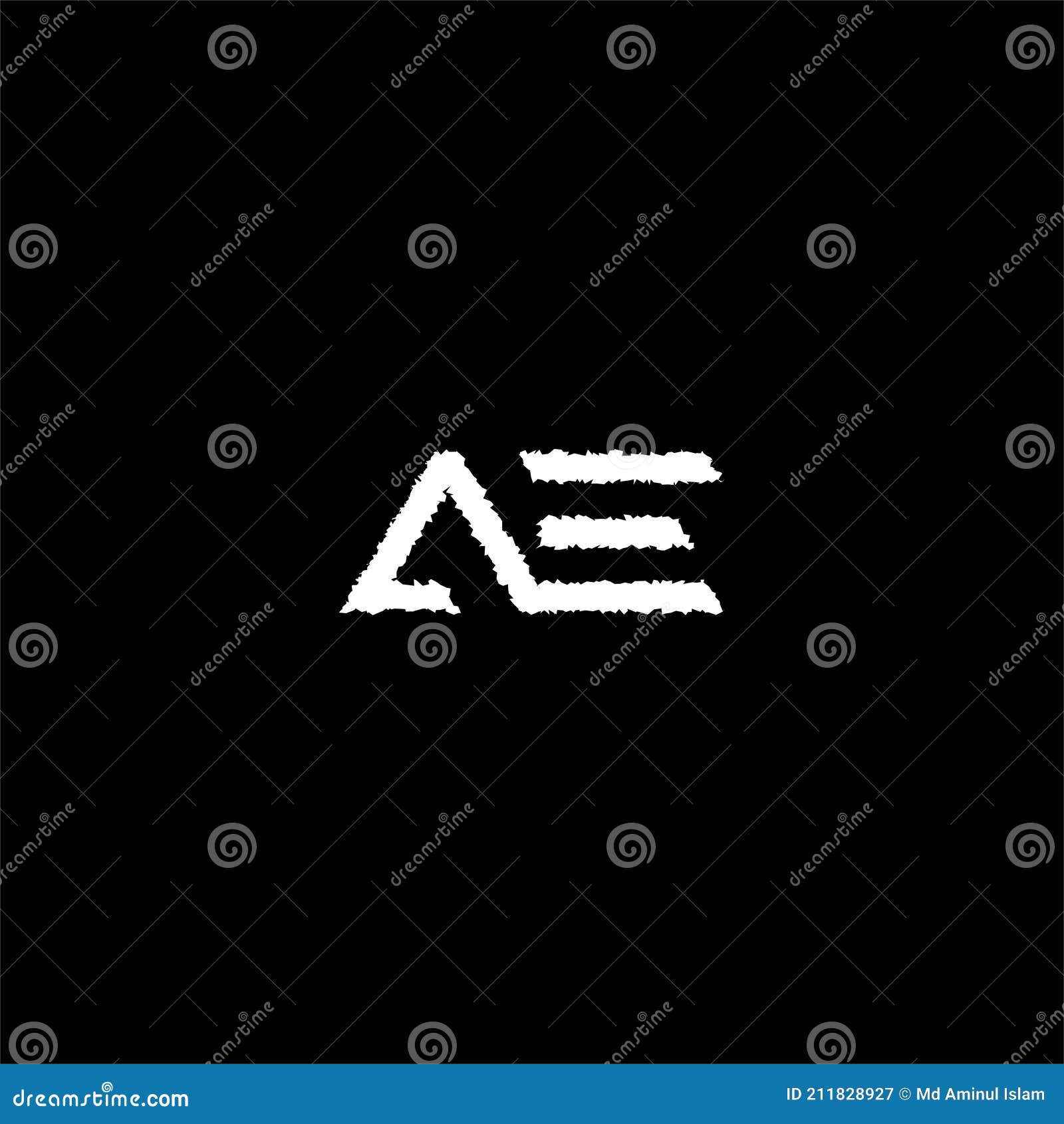 A E Letter Logo Creative Design on Black Color Background.ae Stock ...