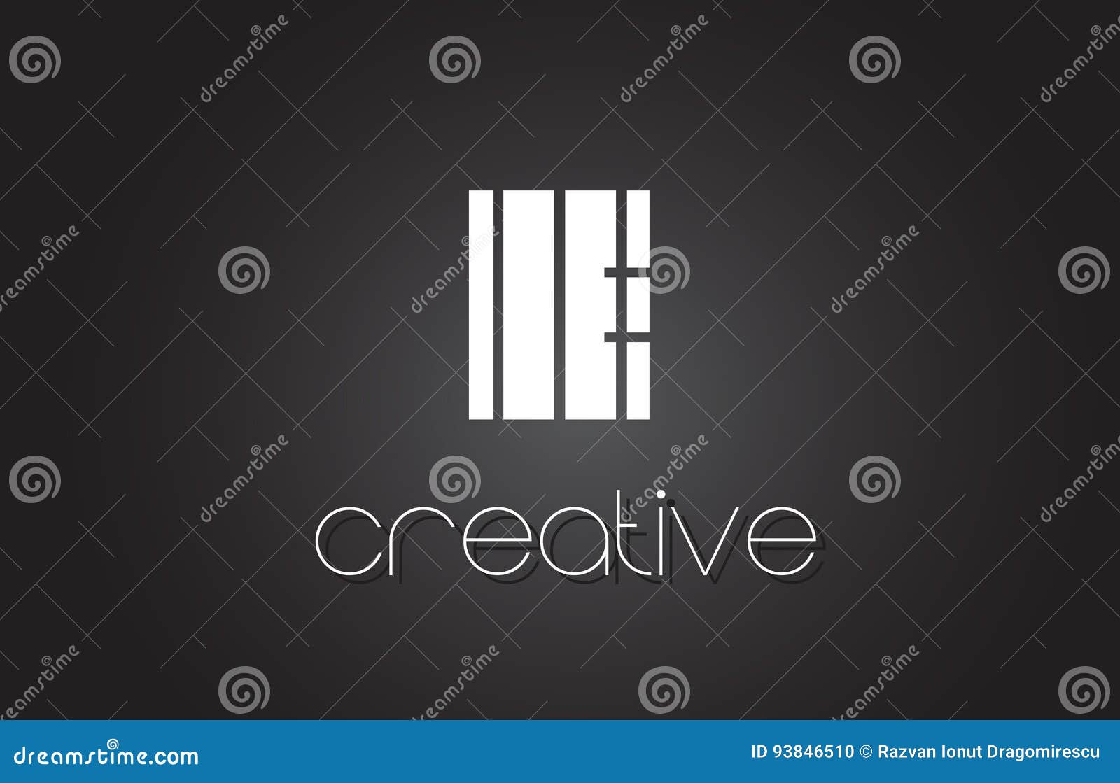E Letter Logo Design with White and Black Lines. Stock Vector ...