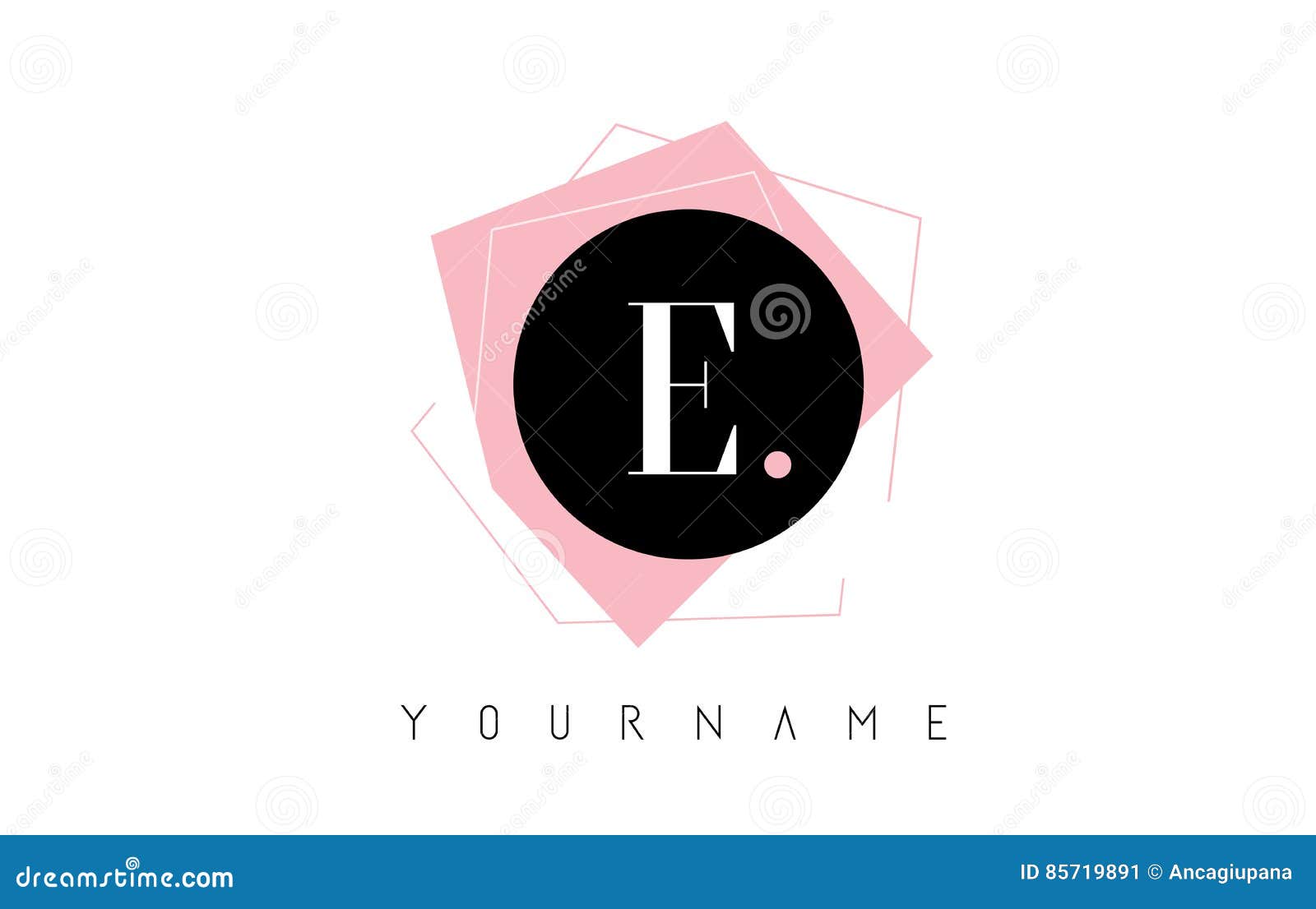 E Letter Pastel Geometric Shaped Logo Design. Stock Vector ...