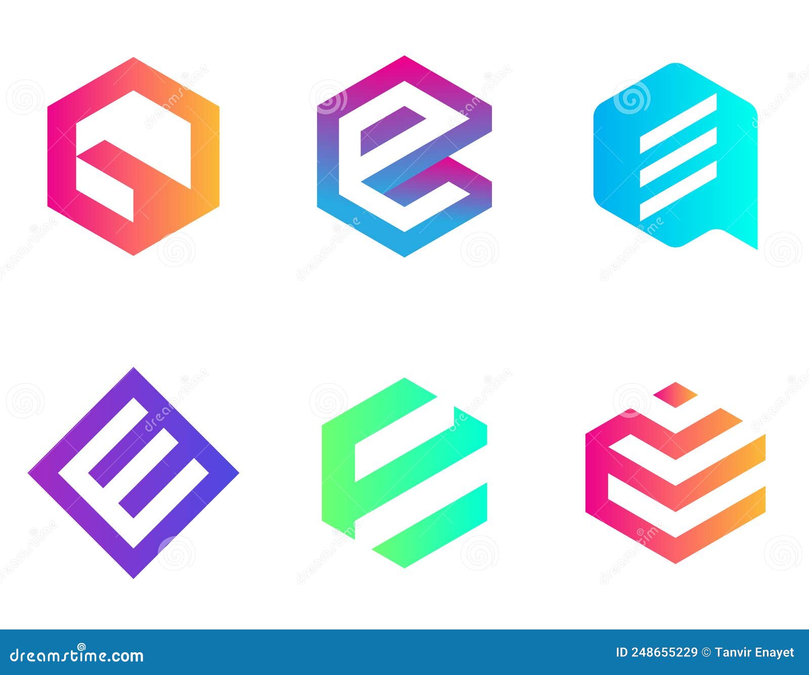 E Letter Set Logo Design Icon Vector Stock Vector - Illustration of ...