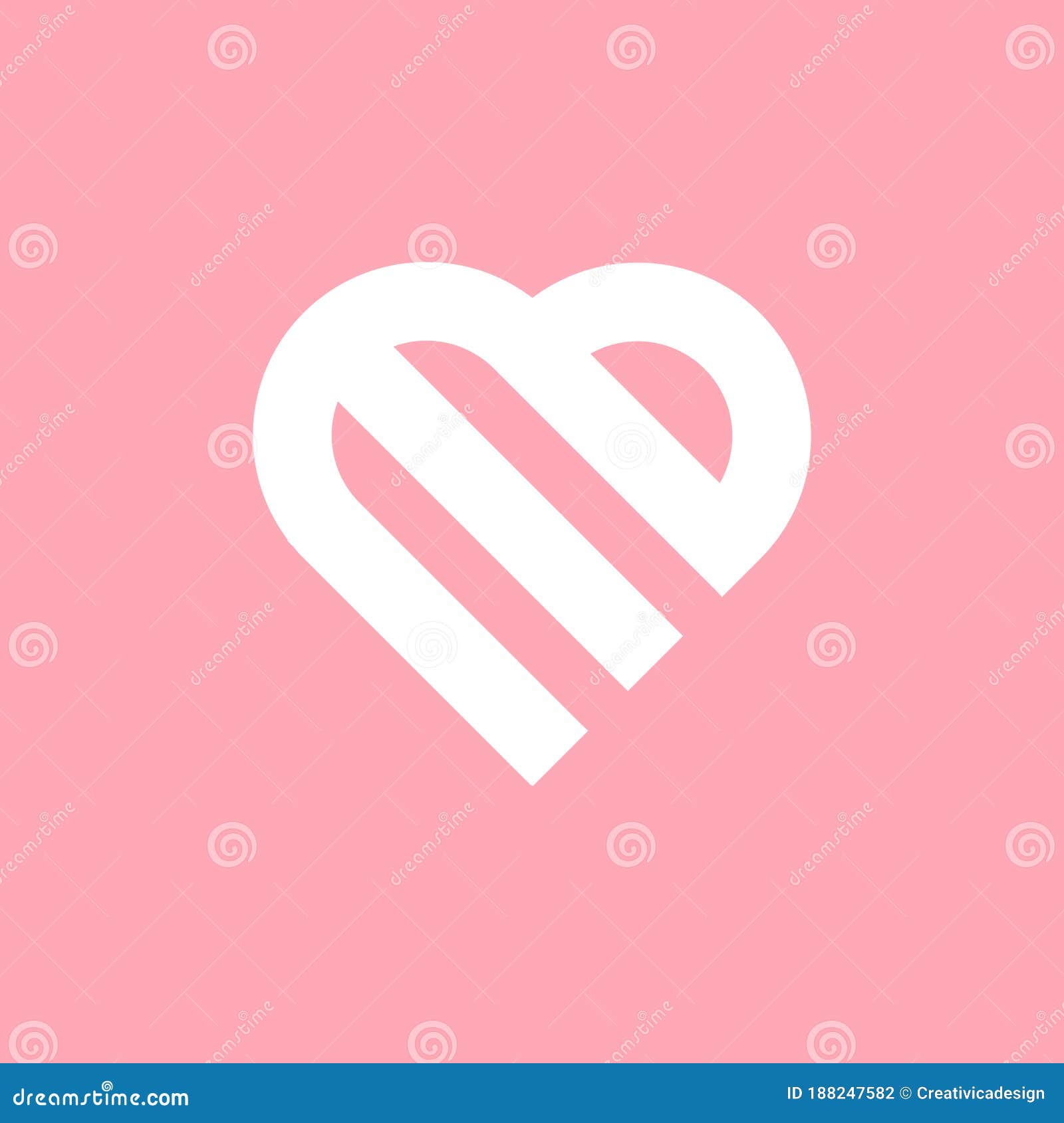 Letter M In Heart Shape