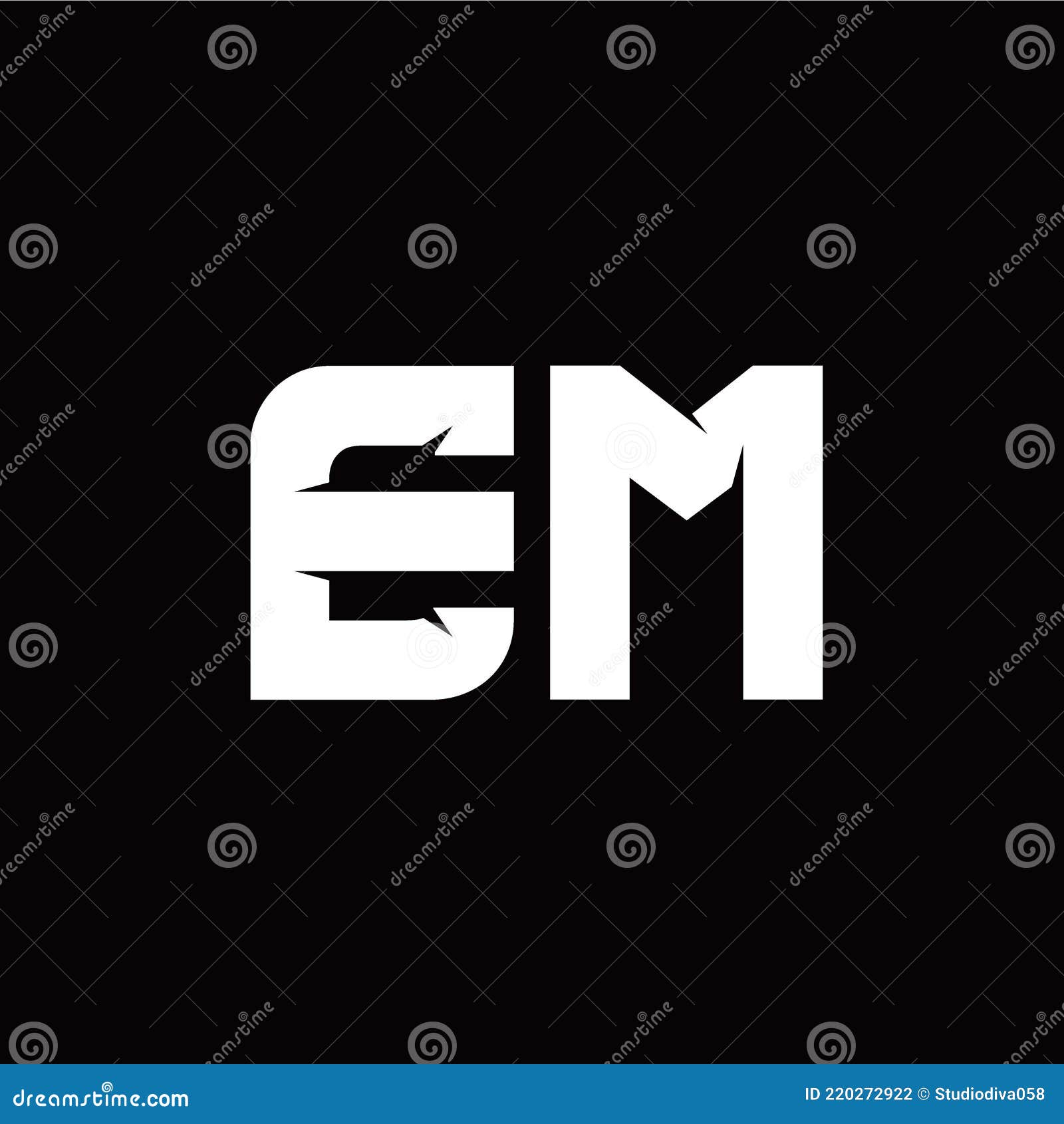 E M Letter Monogram Style Initial Logo Template Stock Illustration ...