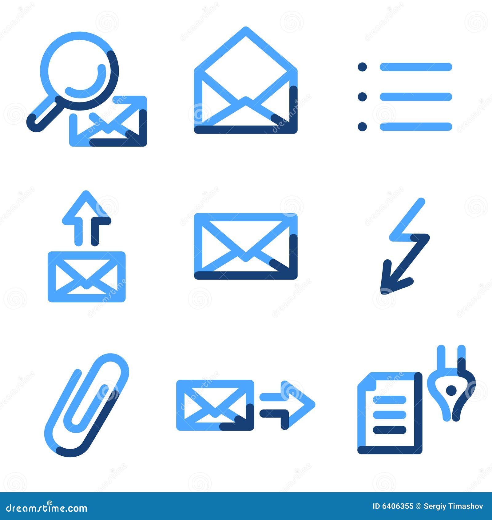 E-mail 2 icons stock vector. Illustration of envelope - 6406355