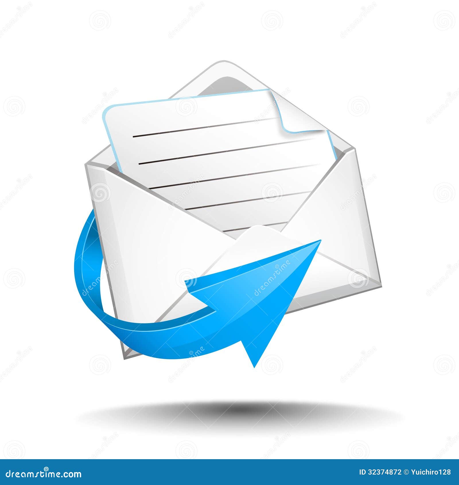 E-mail with arrow stock illustration. Illustration of postage - 32374872