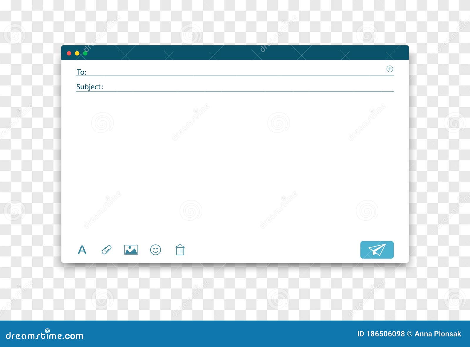 E-mail Blank Template. Internet Email Interface for Mail Message Stock ...
