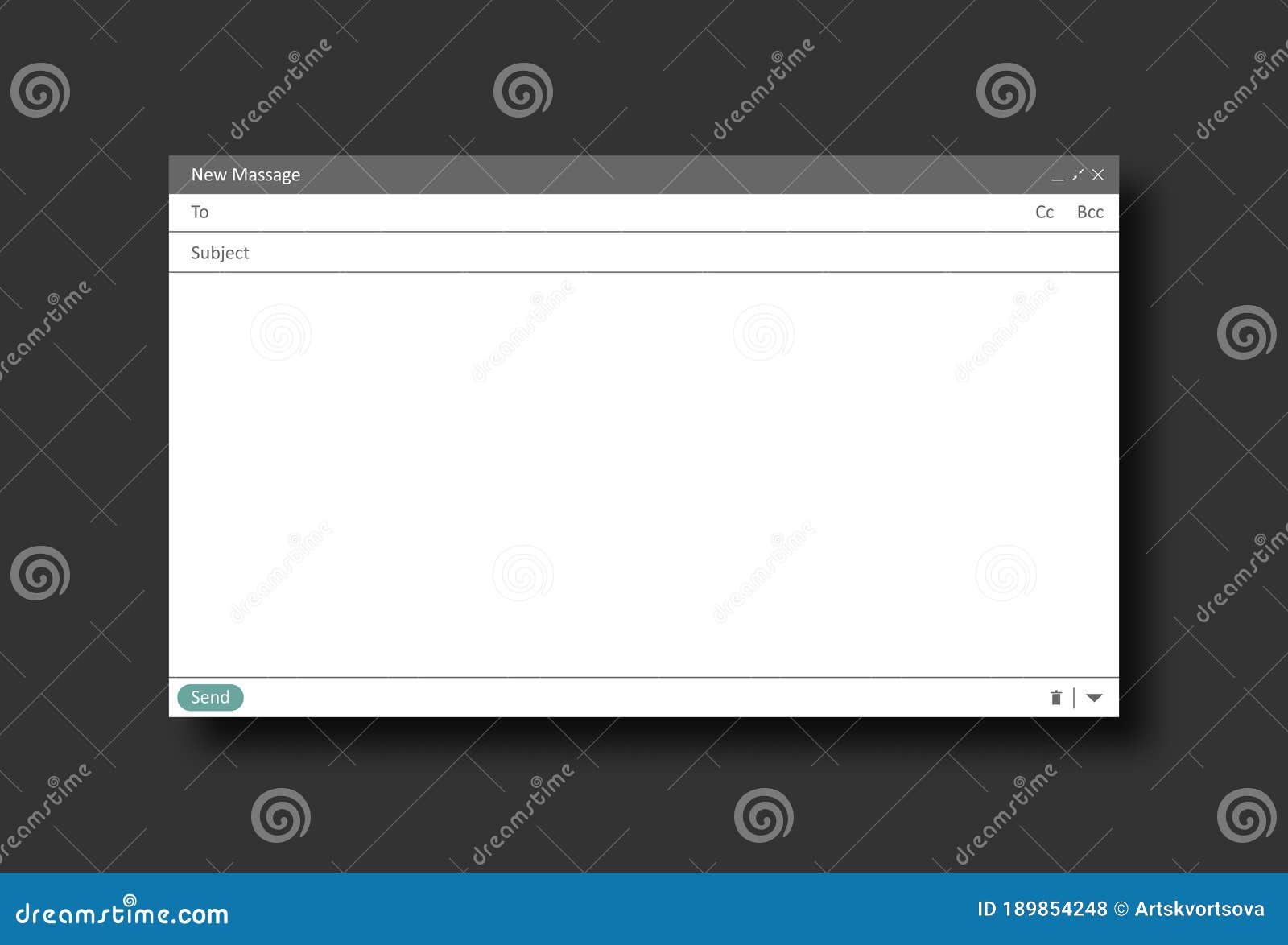 E-mail Blank Template Internet Mail Frame Interface For Mail Message. Email Window. Interface ...