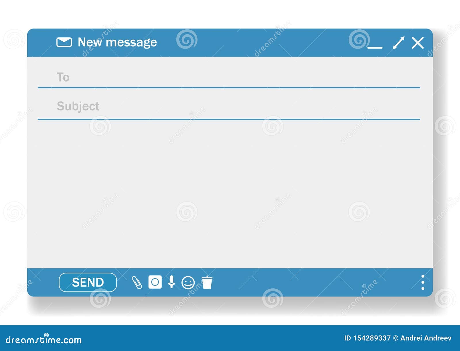 E-mail Blank Template Internet Mail Frame Interface For Mail Message 3d ...