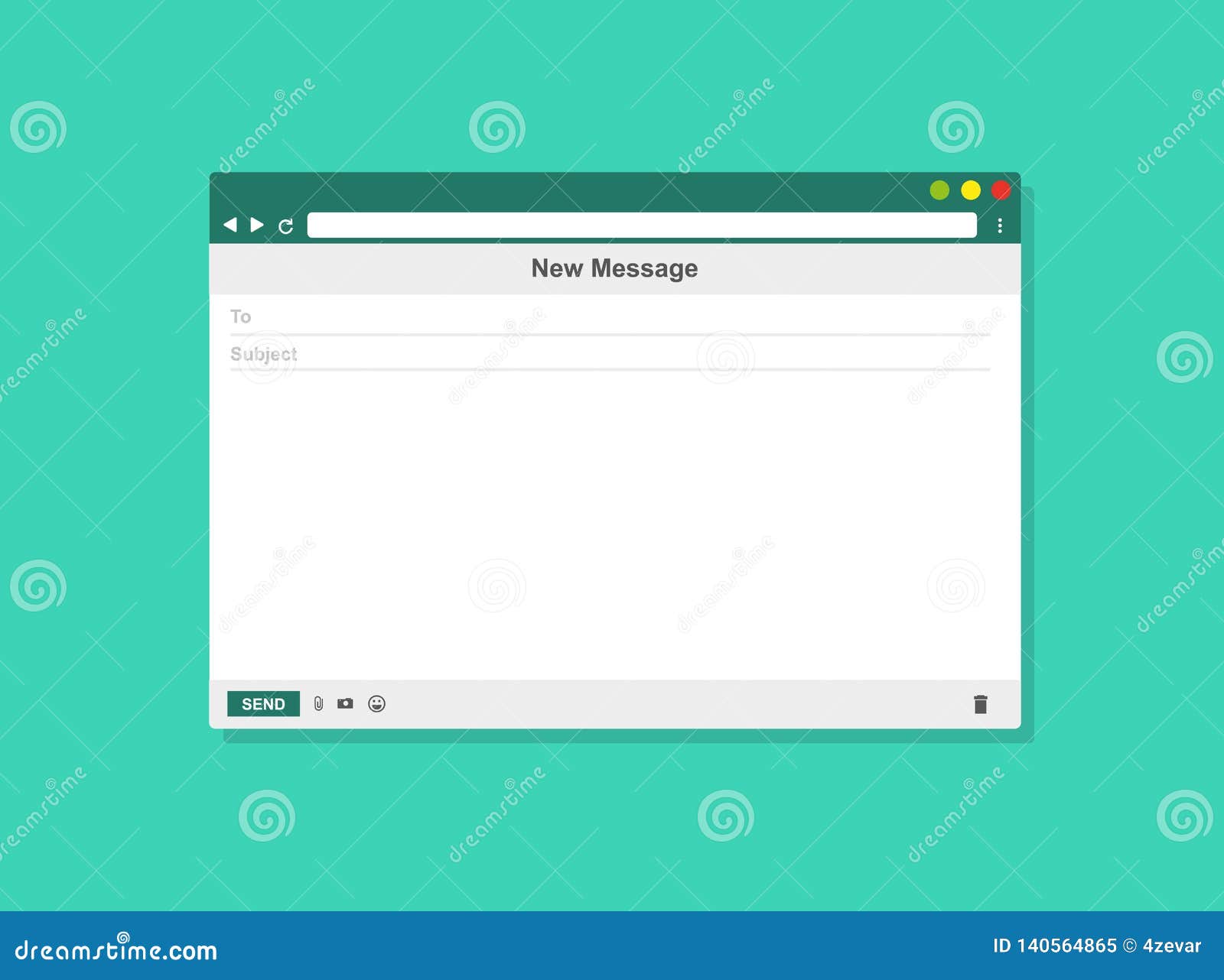 E-mail Blank Template Internet Mail Frame, Vector Illustration Stock ...