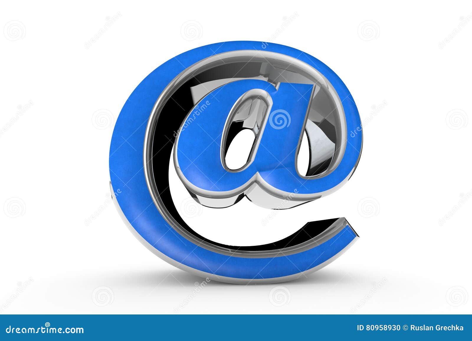 E-mail Blue Symbol. 3D Render Illustration. Isolated Over White. Stock ...