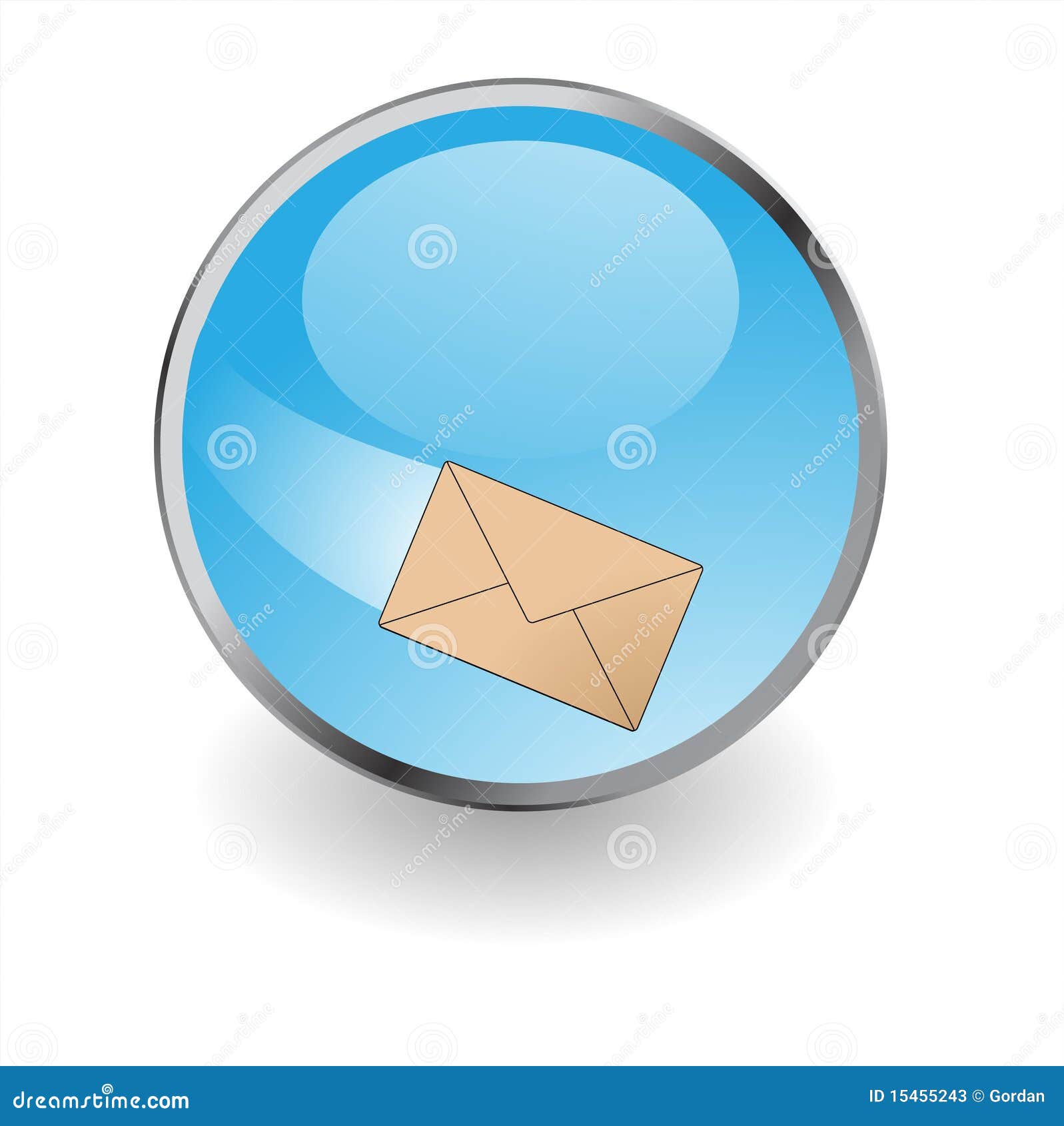 E-mail button stock illustration. Illustration of chrome - 15455243