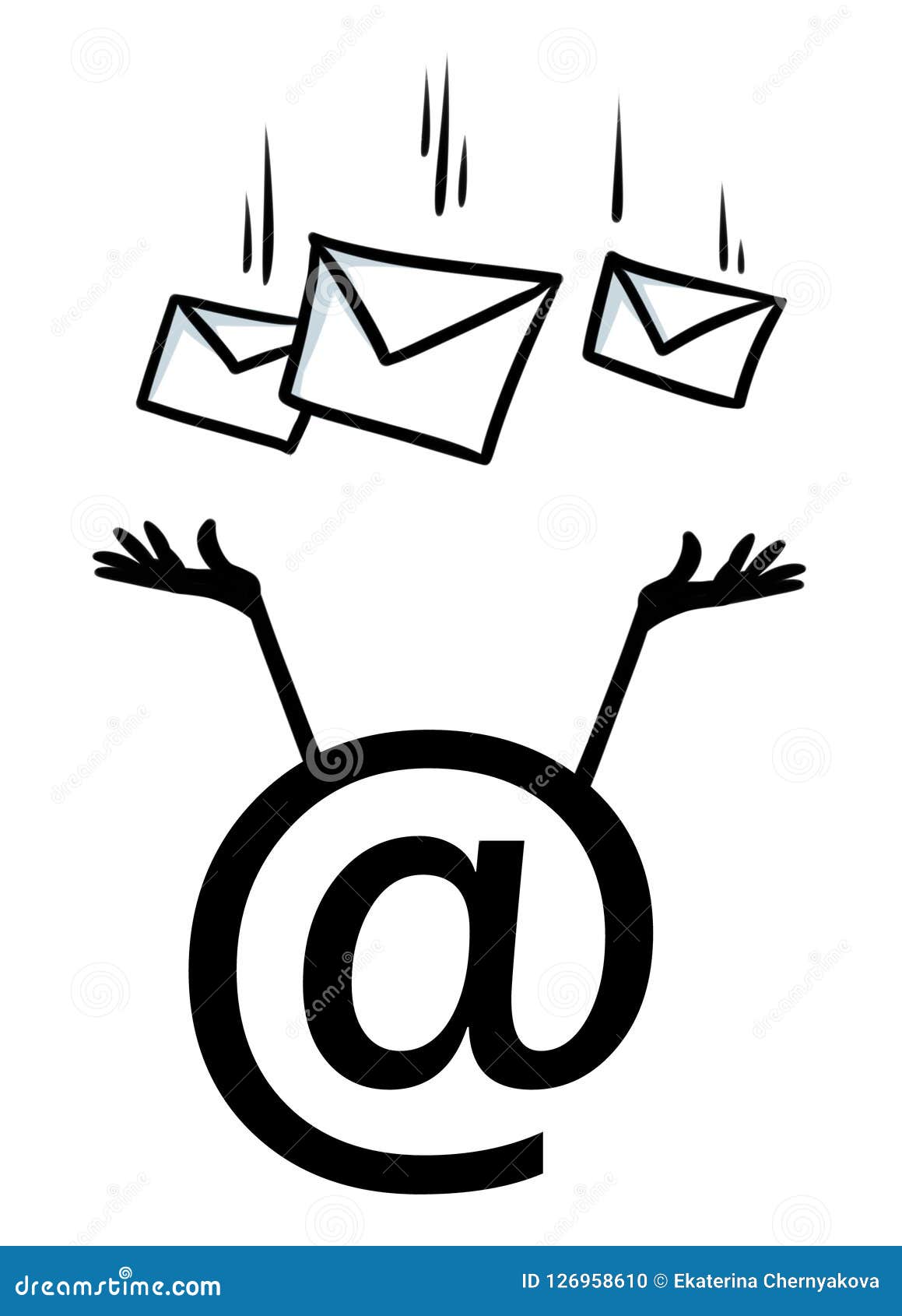 E-mail Catches Letters Post Correspondence Cartoon Illustration Stock ...