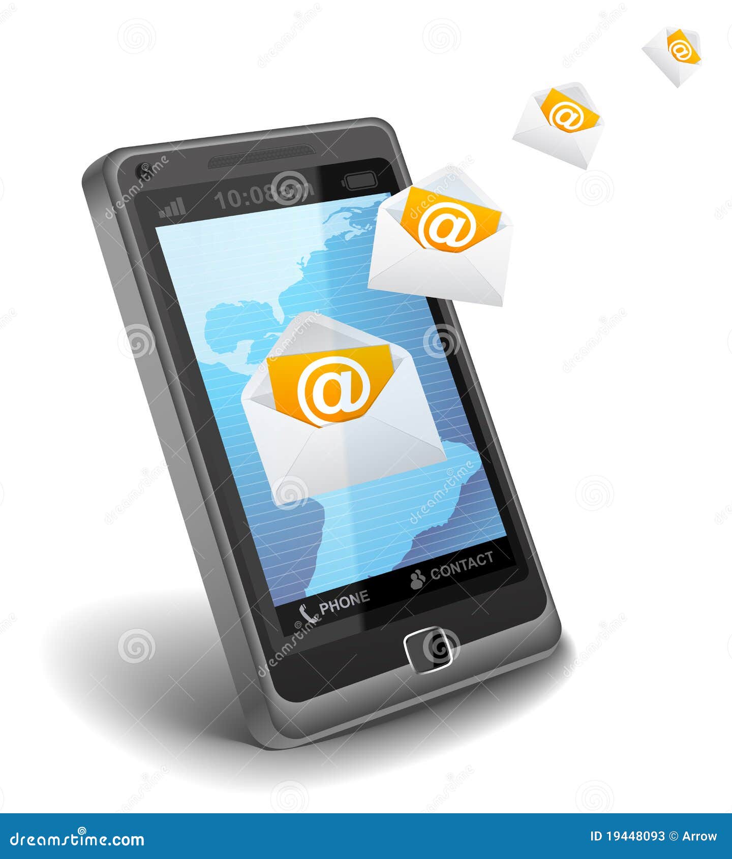 E-mail on cell phone stock illustration. Illustration of phone - 19448093