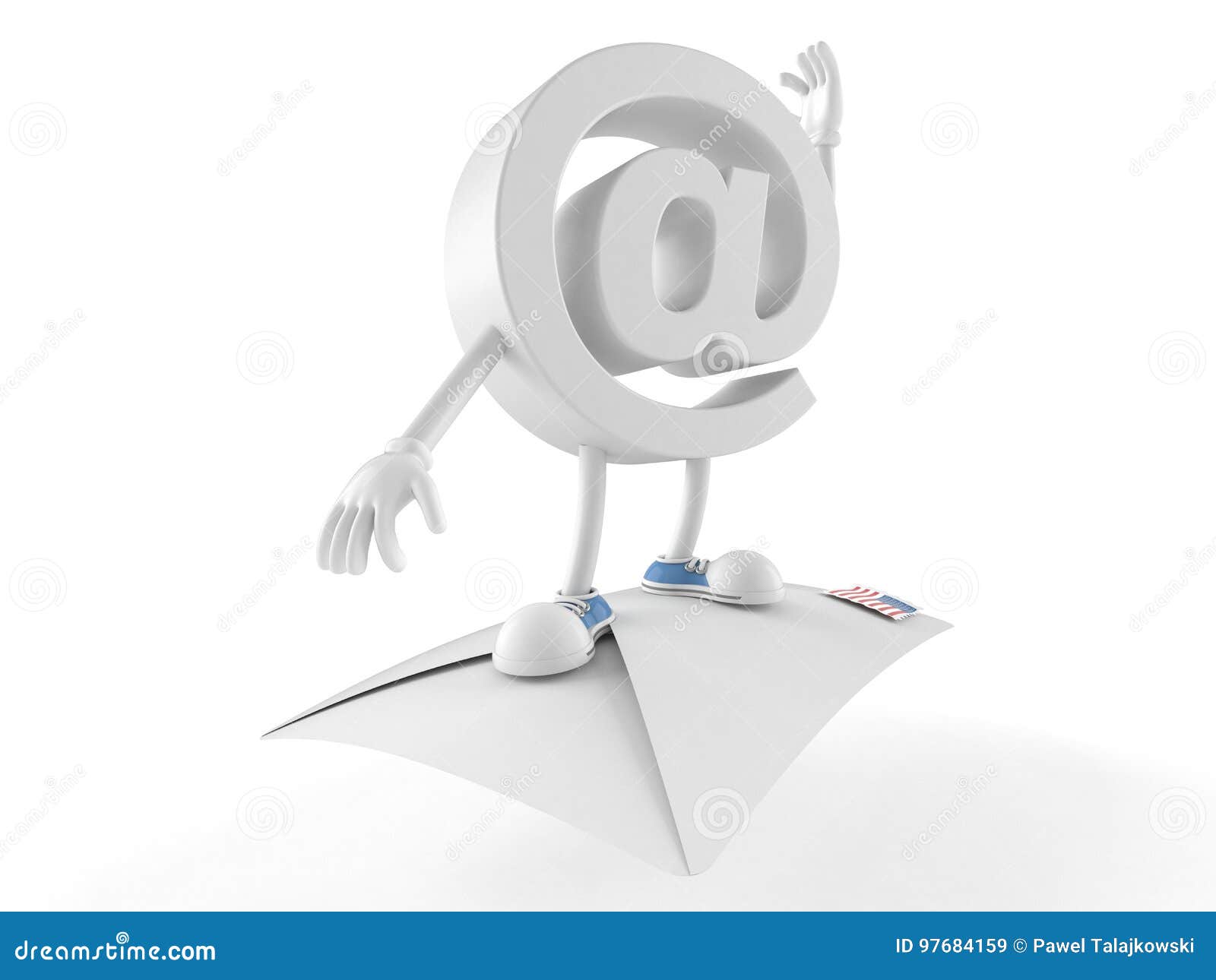E-mail Character with Letter Stock Illustration - Illustration of ...
