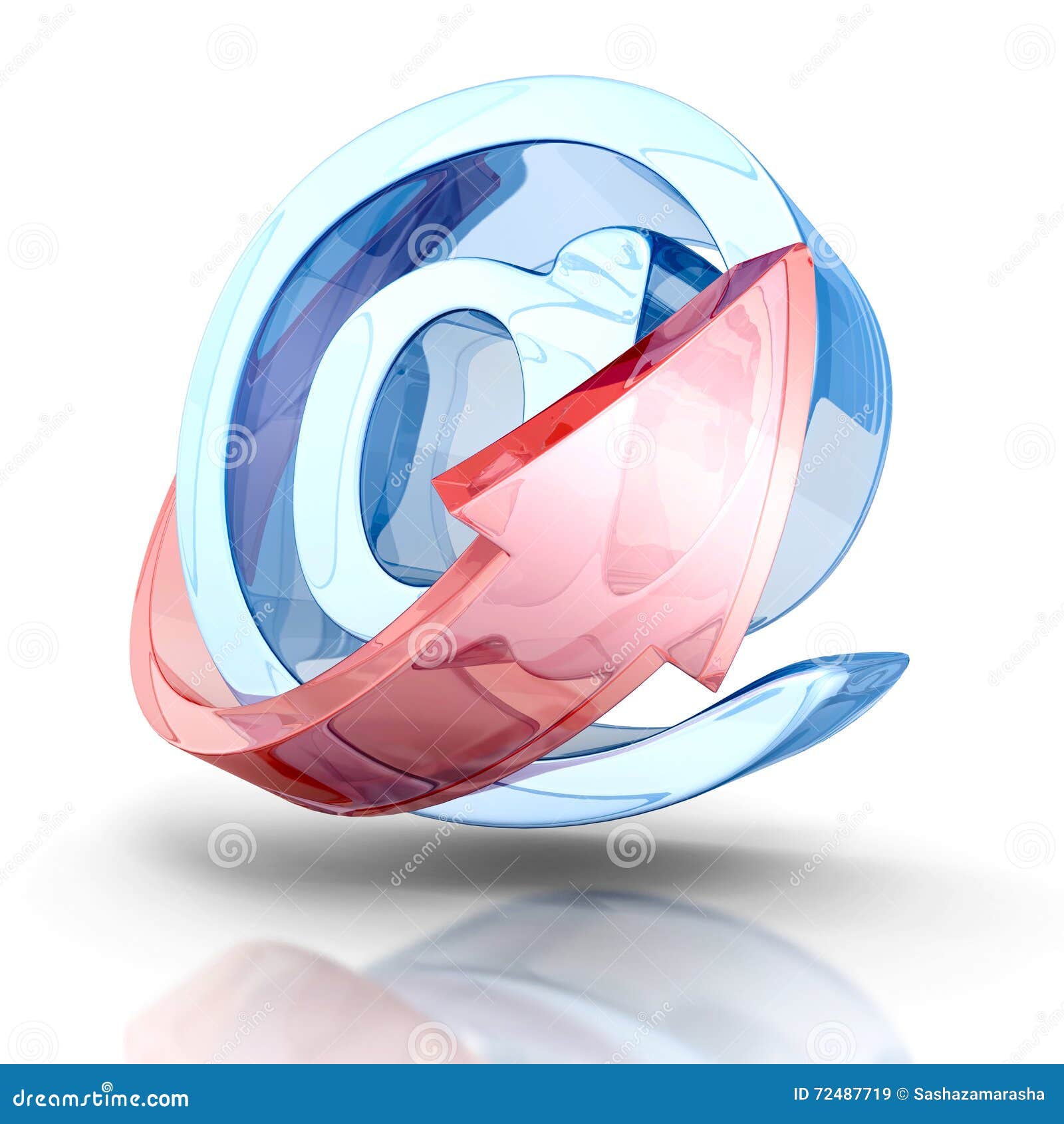 E-mail Concept with at Symbol and Arrow Stock Illustration ...