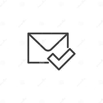 E-mail Confirmation Line Icon Stock Vector - Illustration of simple ...