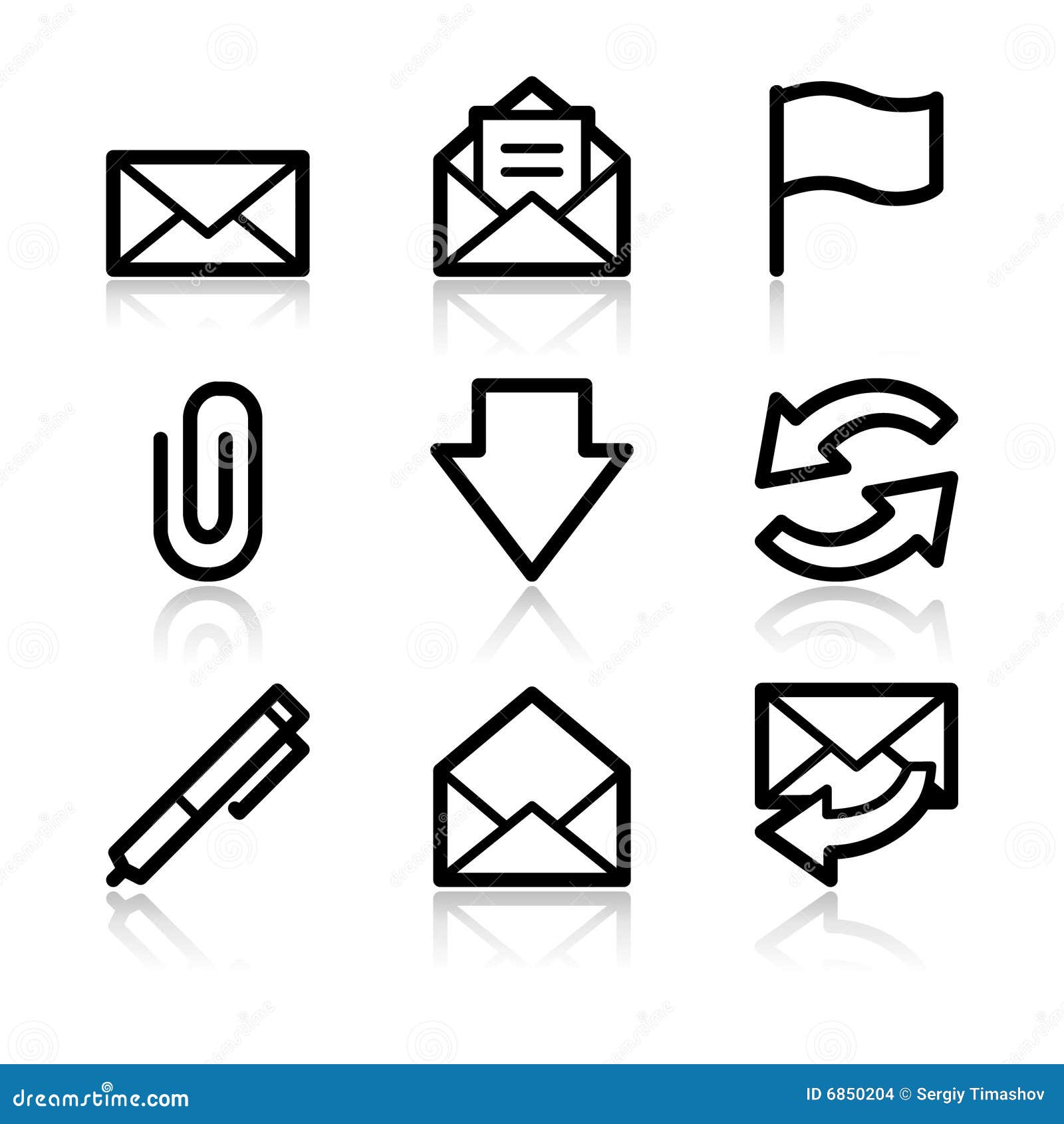 E-mail contour web icons stock vector. Illustration of refresh - 6850204