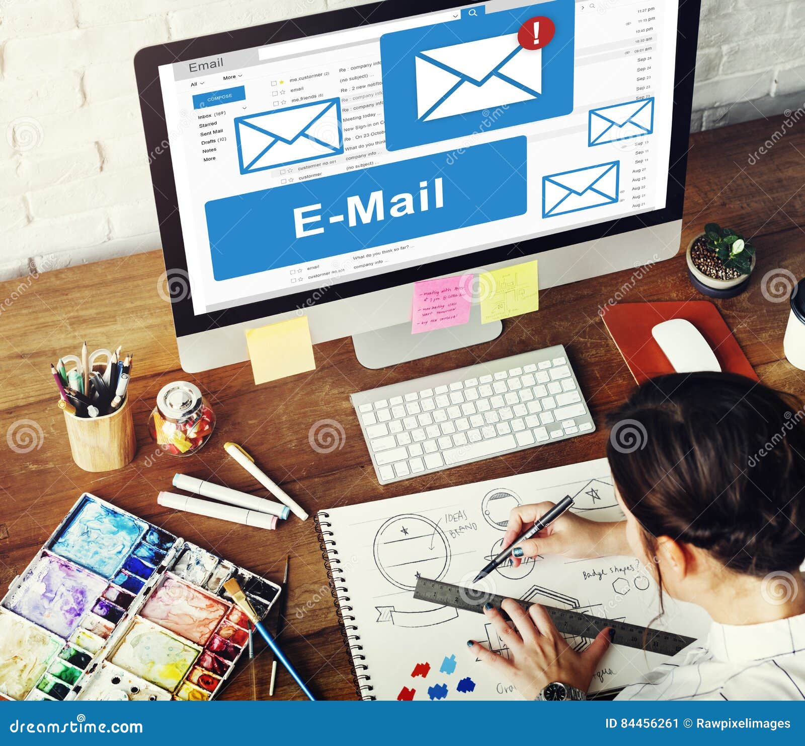 E-mail Correspondence Communication Technology Concept Stock Image ...