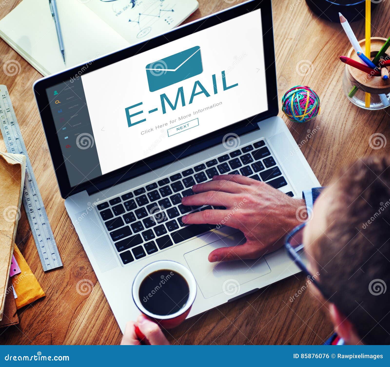 E-mail Digital Homescreen Concept Stock Photo - Image of display ...