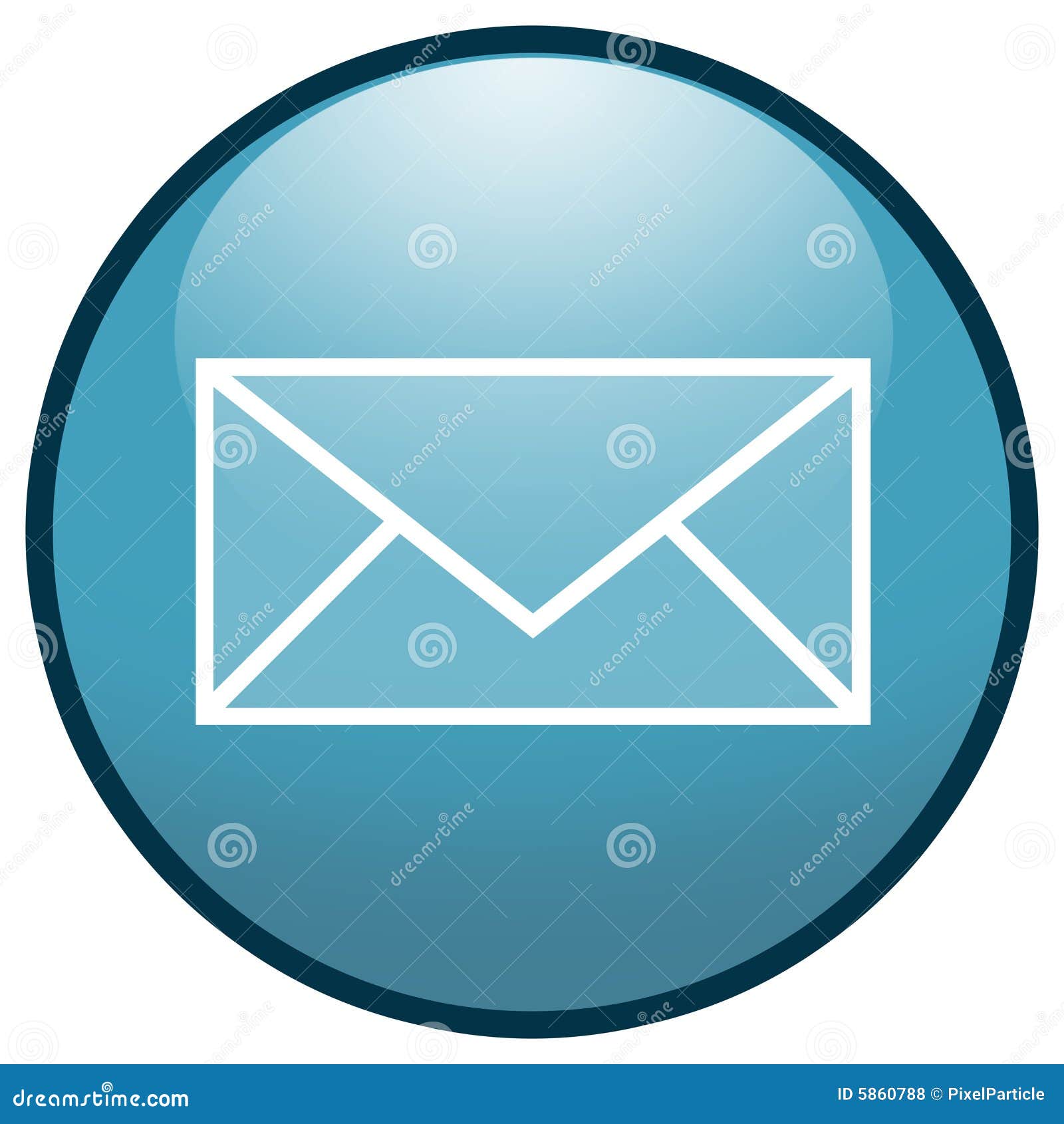 E-mail Envelope Button Icon (Blue) Stock Illustration - Illustration of ...