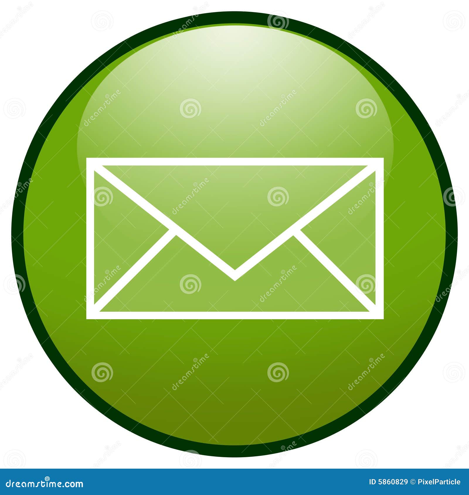 E-mail Envelope Button Icon (Green) Stock Illustration - Illustration ...