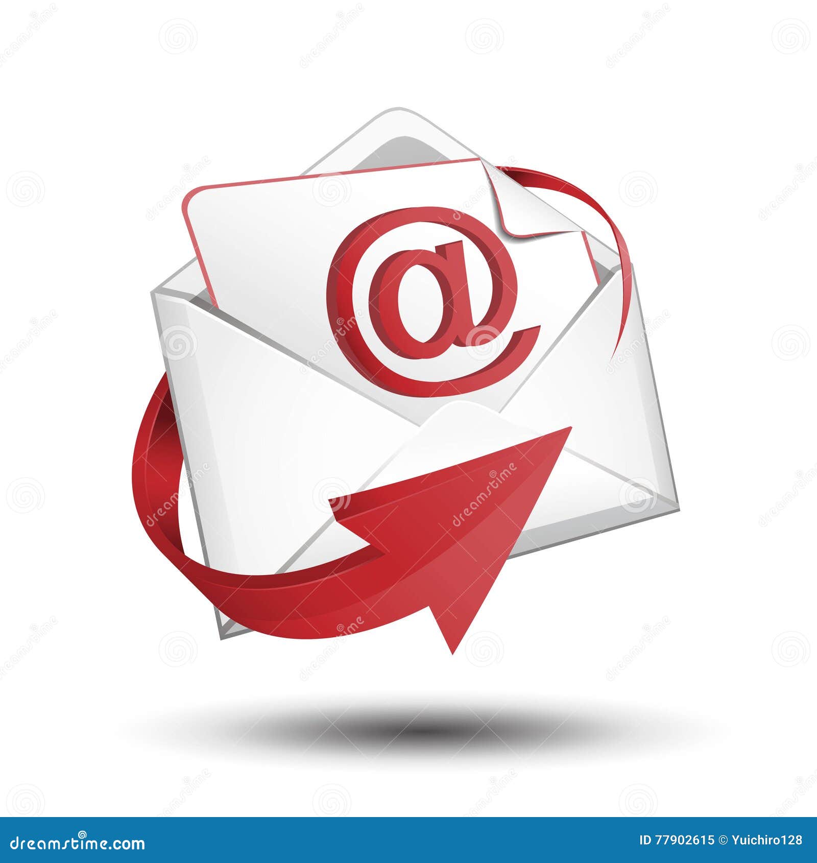 E-mail Envelope with Red Arrow Stock Vector - Illustration of concept ...
