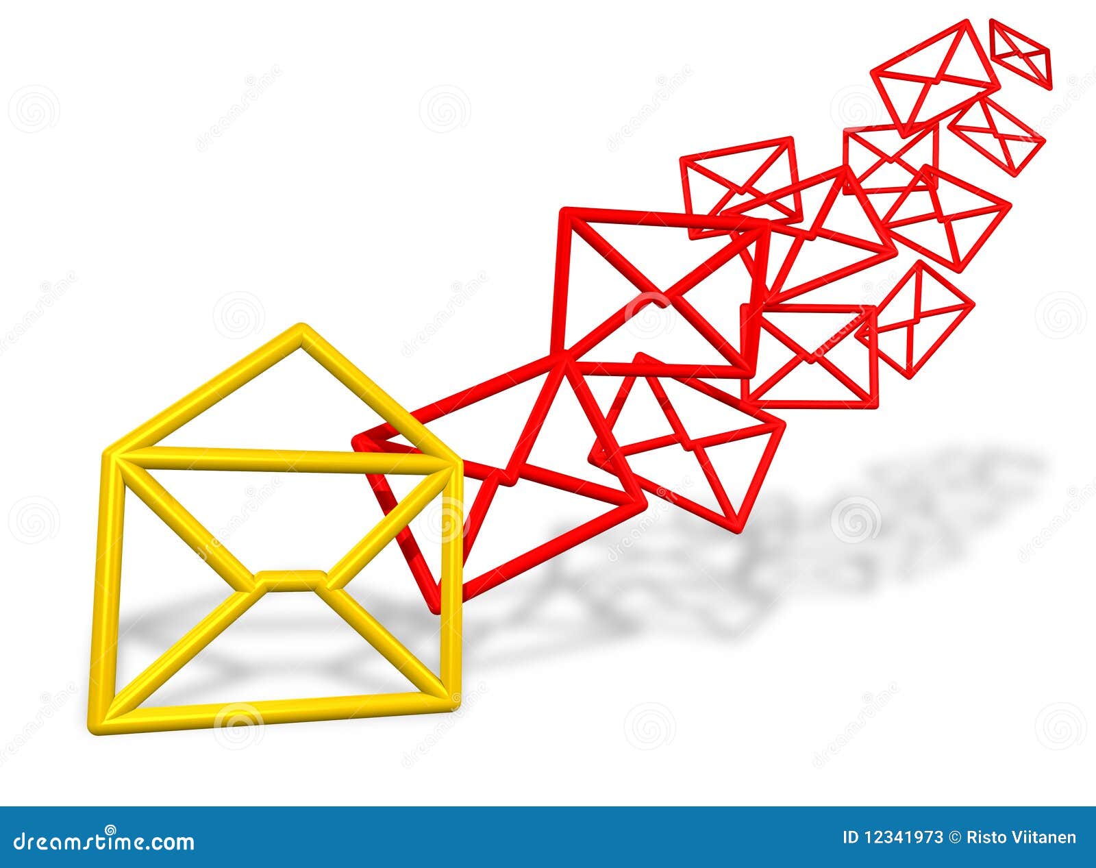 E-mail Envelope Symbols Flowing in Stock Illustration - Illustration of ...