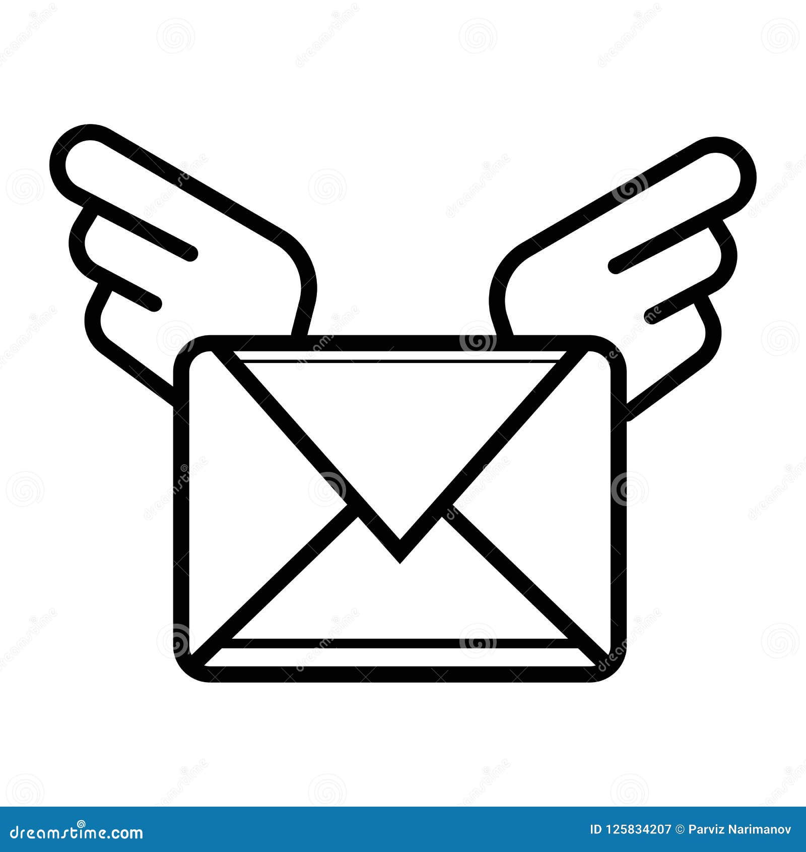 E-mail - Envelope with Wings Icon Stock Illustration - Illustration of ...