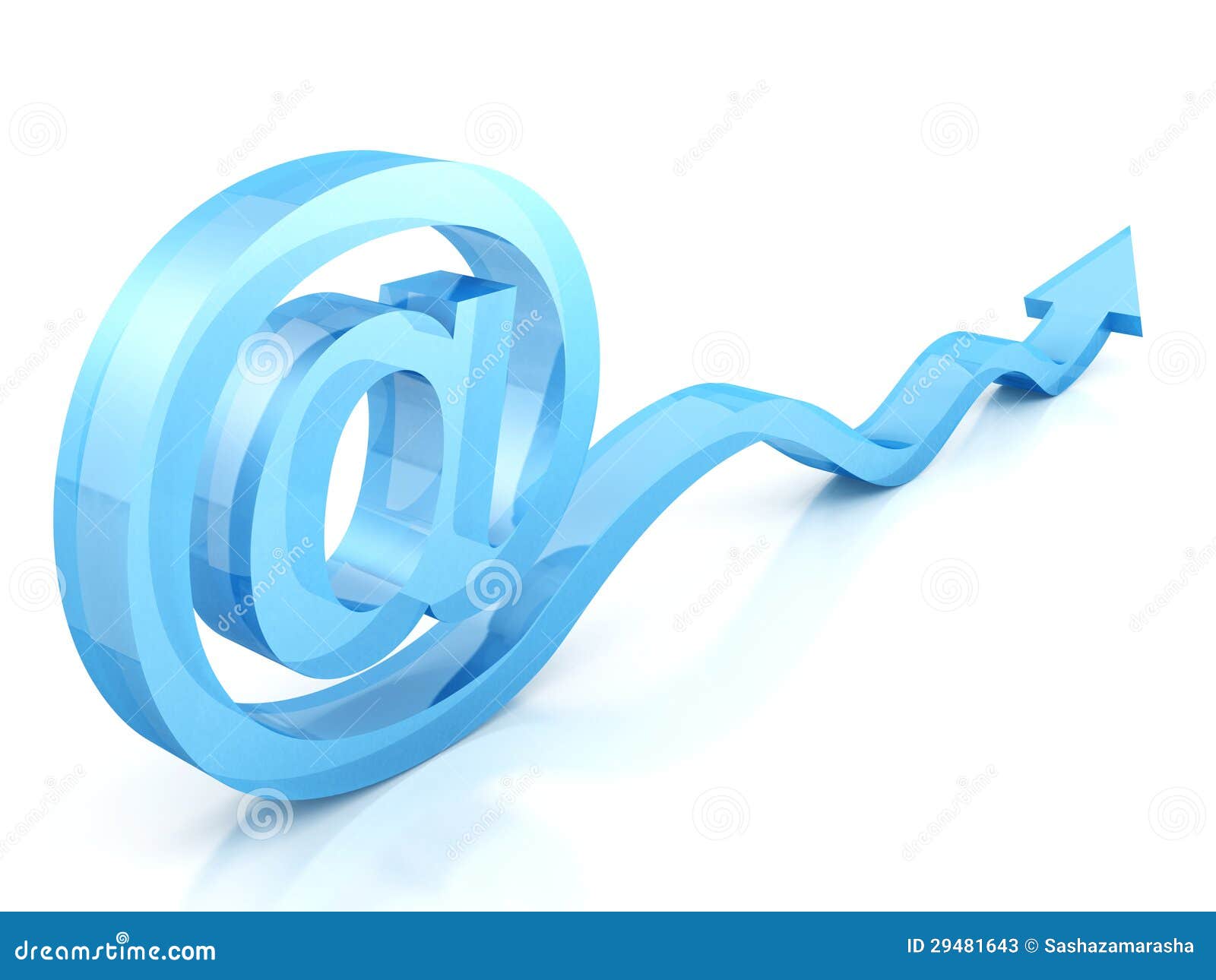 At E-mail Glass Symbol with Blue Arrow Stock Illustration ...
