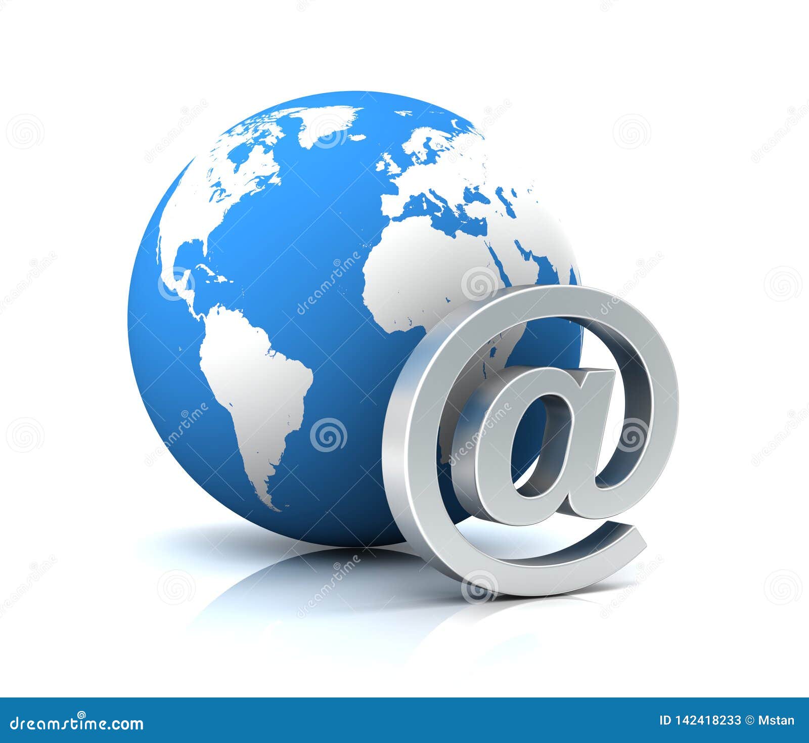 E Mail and Globe Concept 3d Illustration Stock Illustration ...
