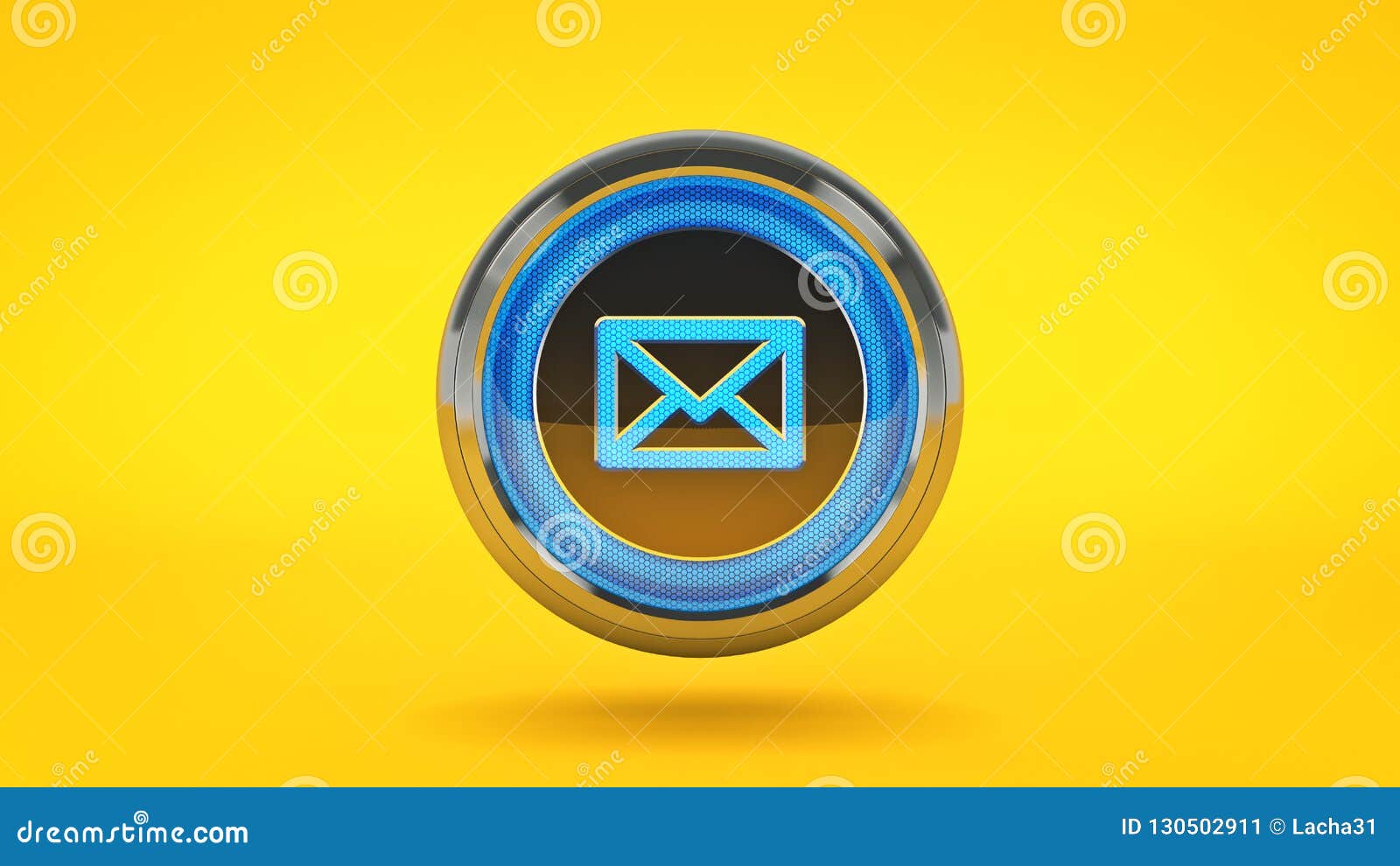 E-mail Glossy Icon, 3d Rendering Stock Illustration - Illustration of ...