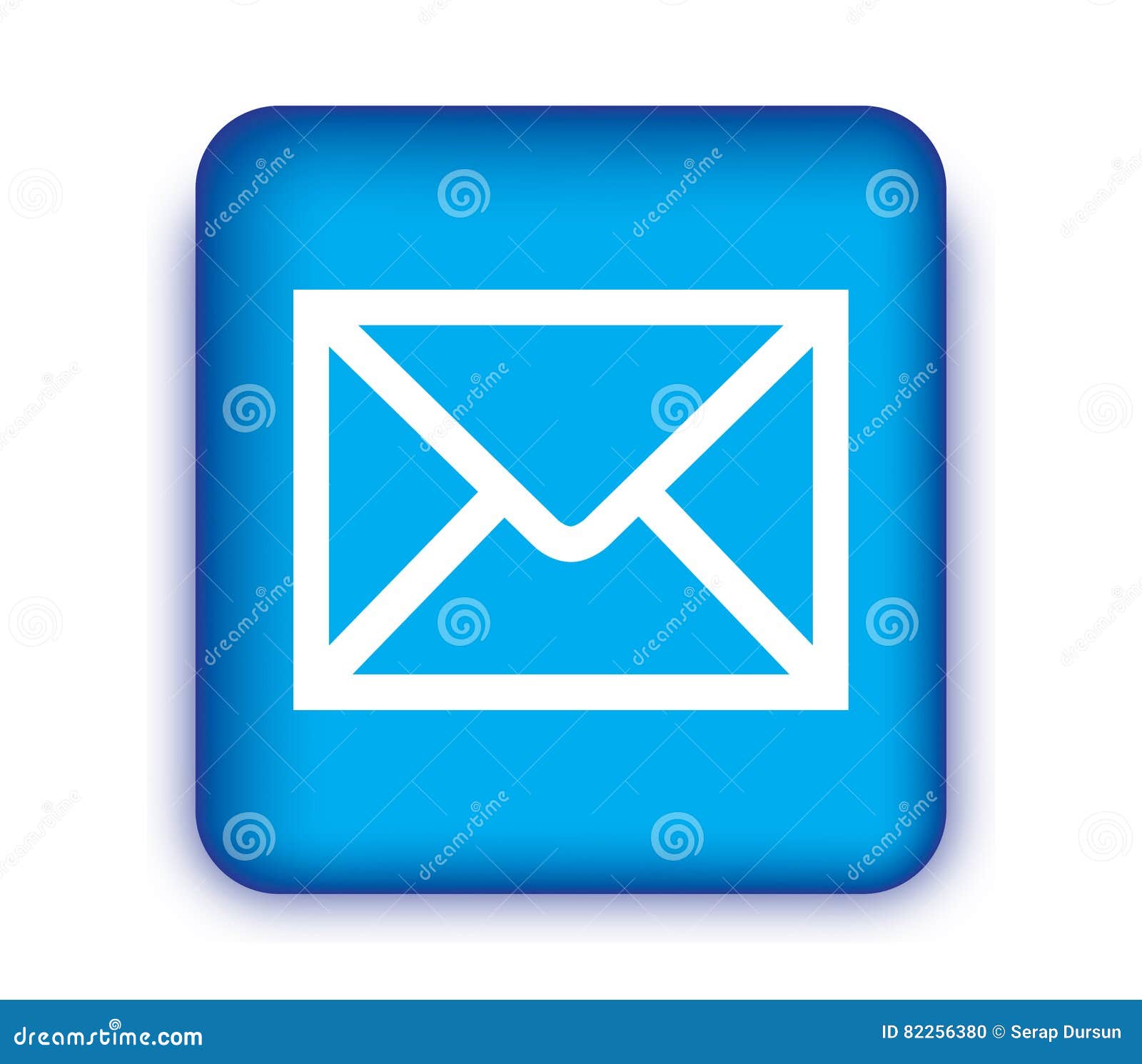 E-Mail Icon with Blue Box stock illustration. Illustration of ...