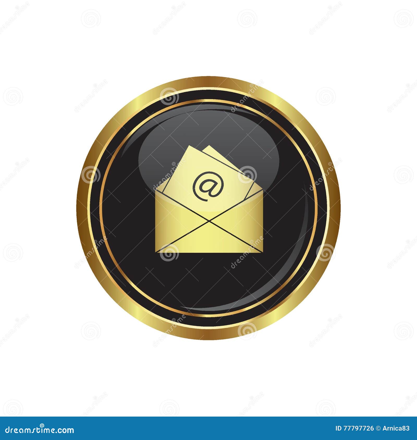 E mail icon on the button stock vector. Illustration of navigation ...