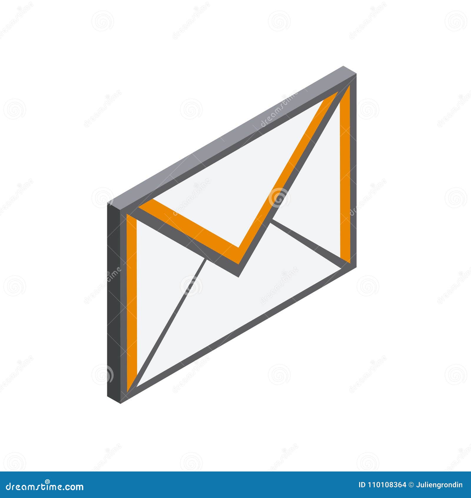 E-mail Icon in 3D Isometric Style Stock Illustration - Illustration of ...