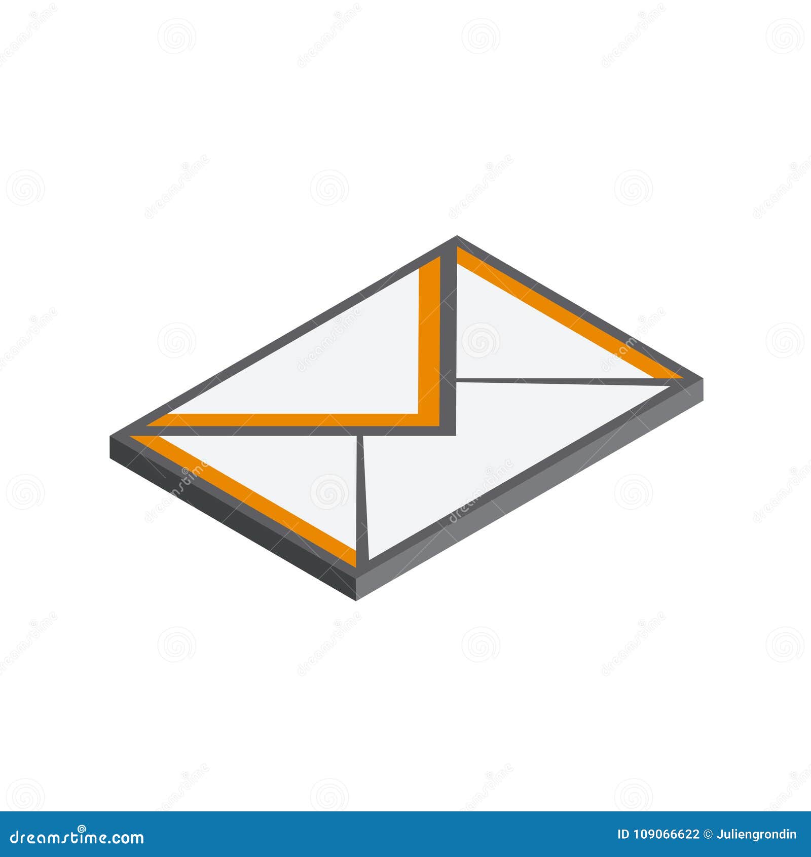 E-mail Icon in 3D Isometric Style Stock Illustration - Illustration of ...