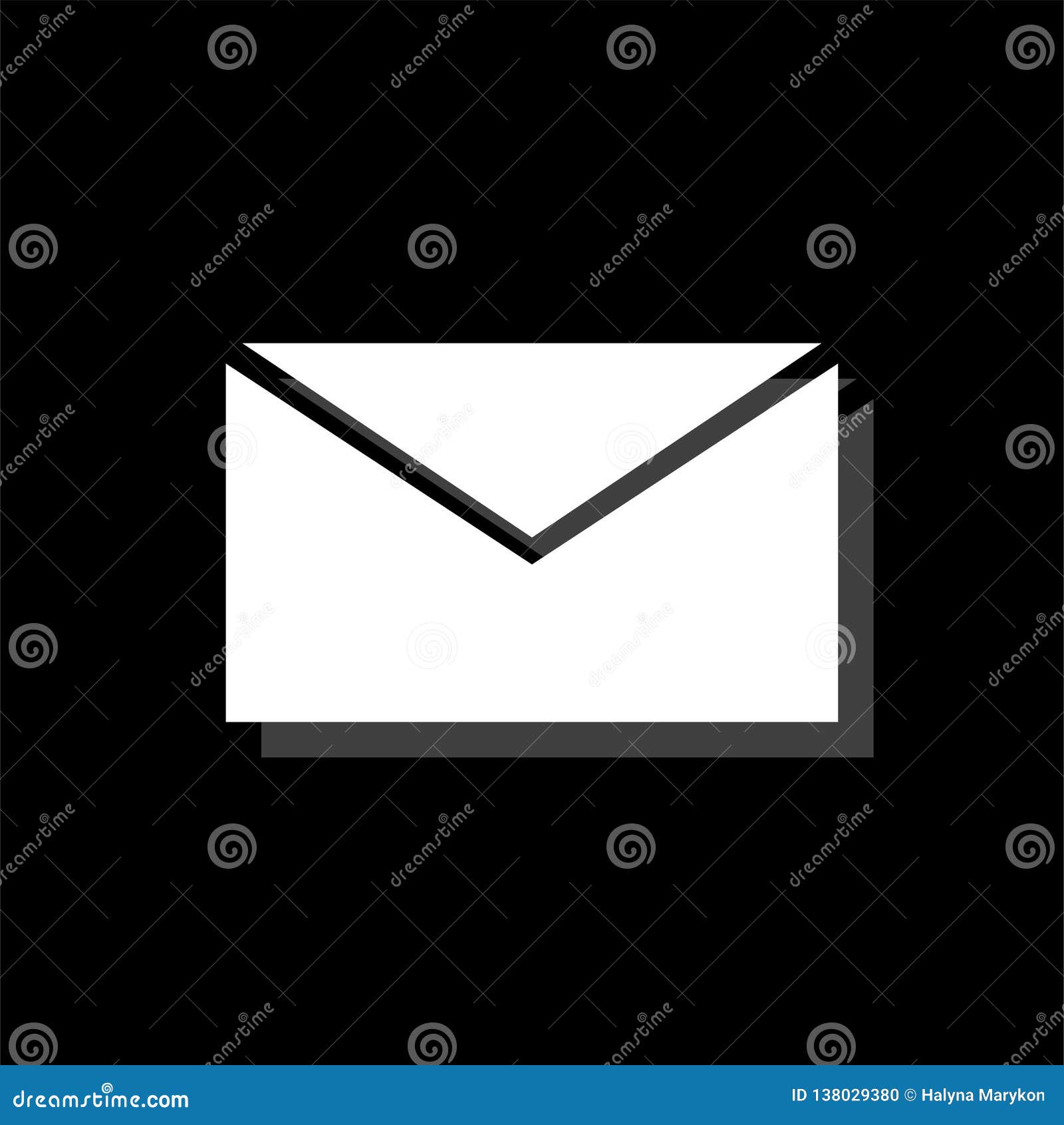 E Mail icon flat stock illustration. Illustration of newsletter - 138029380