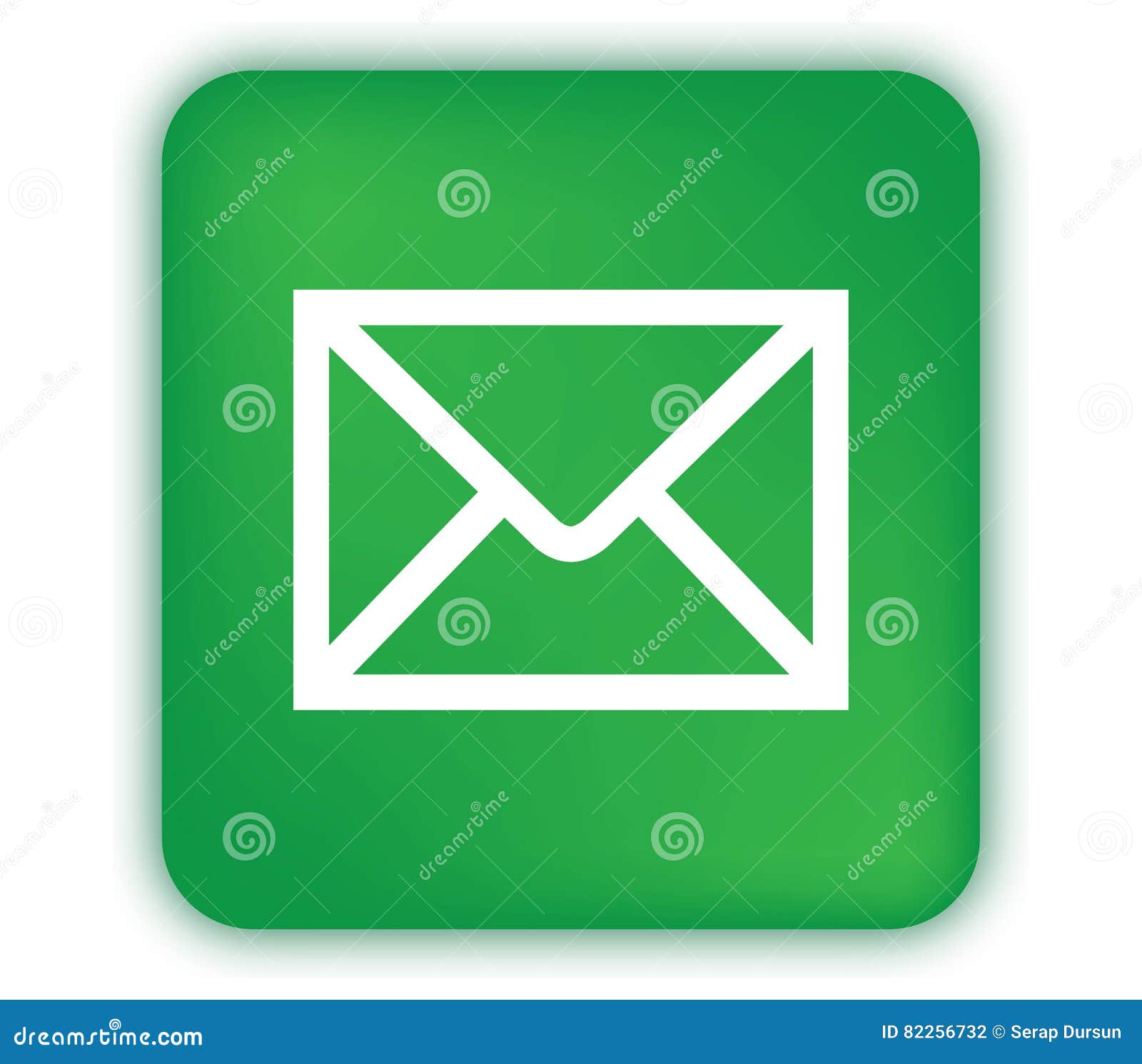 E-Mail Icon with Green Box stock illustration. Illustration of design ...