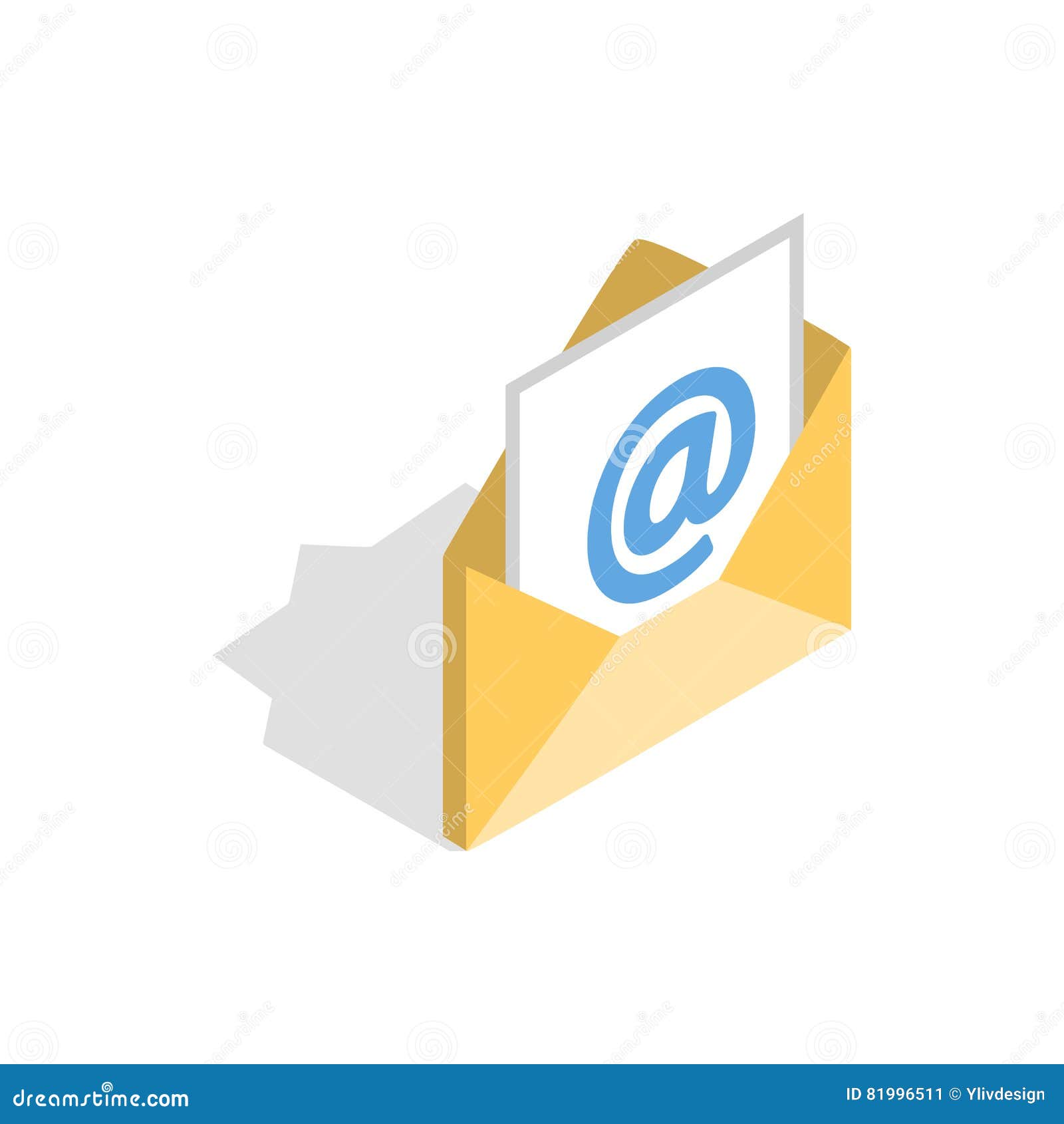 E-mail Icon, Isometric 3d Style Stock Vector - Illustration of address ...